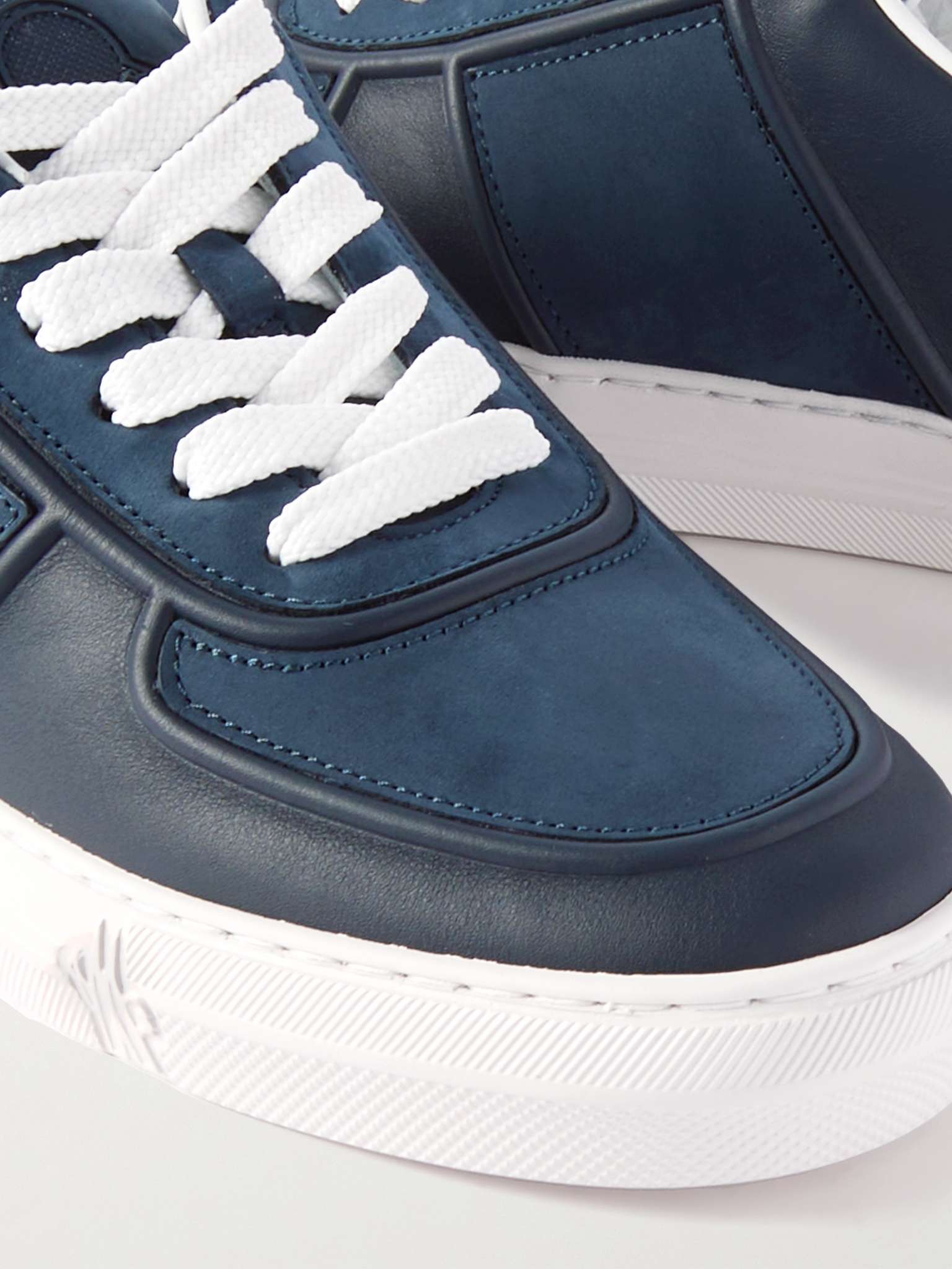 MONCLER Neue York Leather and Suede Sneakers for Men | MR PORTER