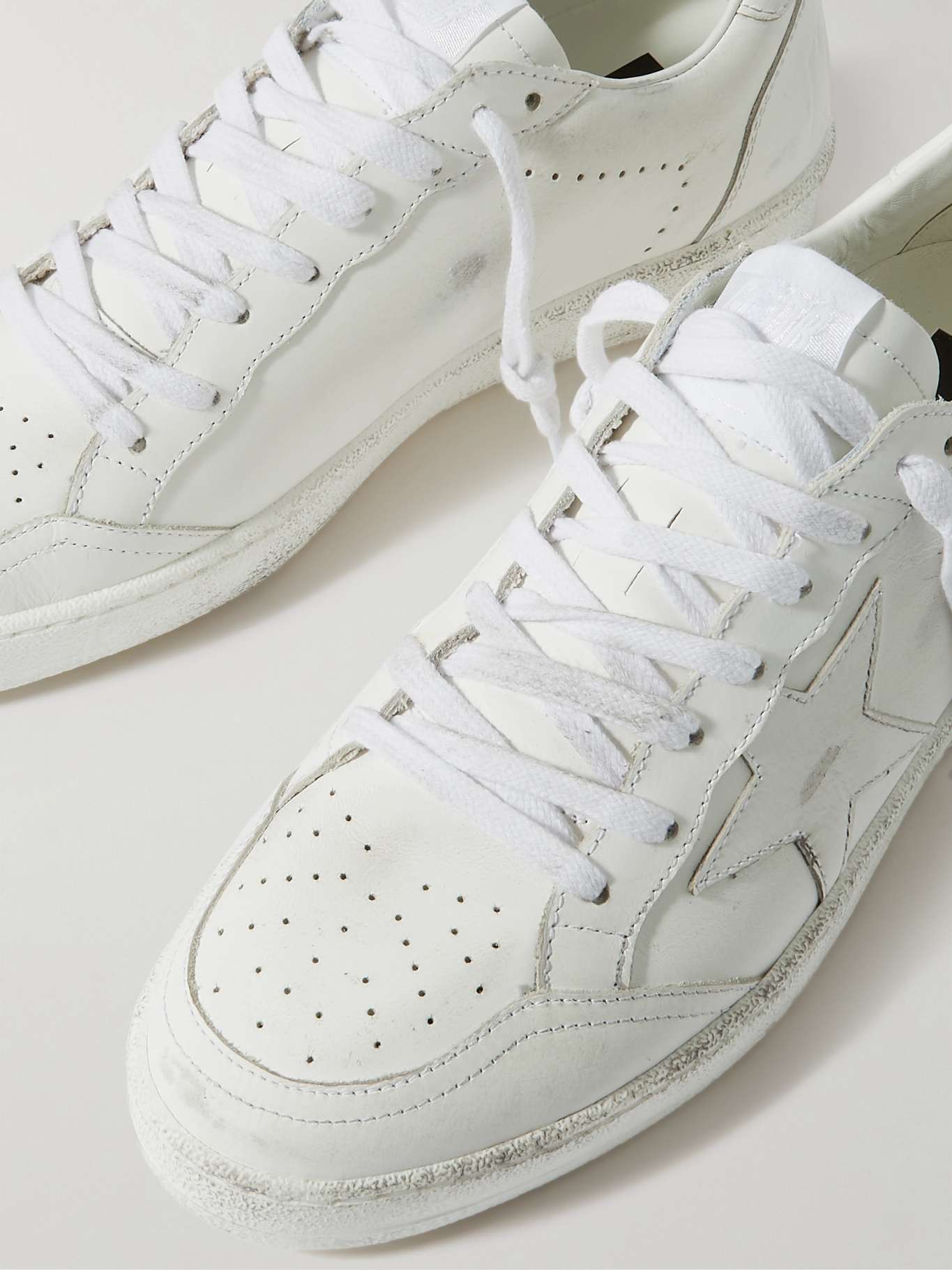 GOLDEN GOOSE Ball Star Distressed Leather Sneakers for Men | MR PORTER