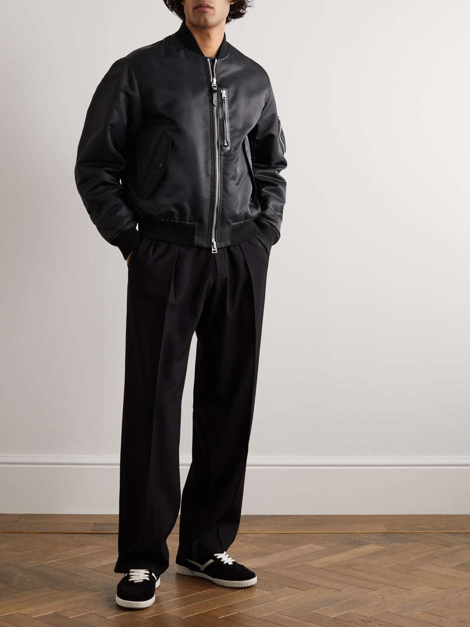 Leather-Trimmed Shell Bomber Jacket | TOM FORD | 미스터포터