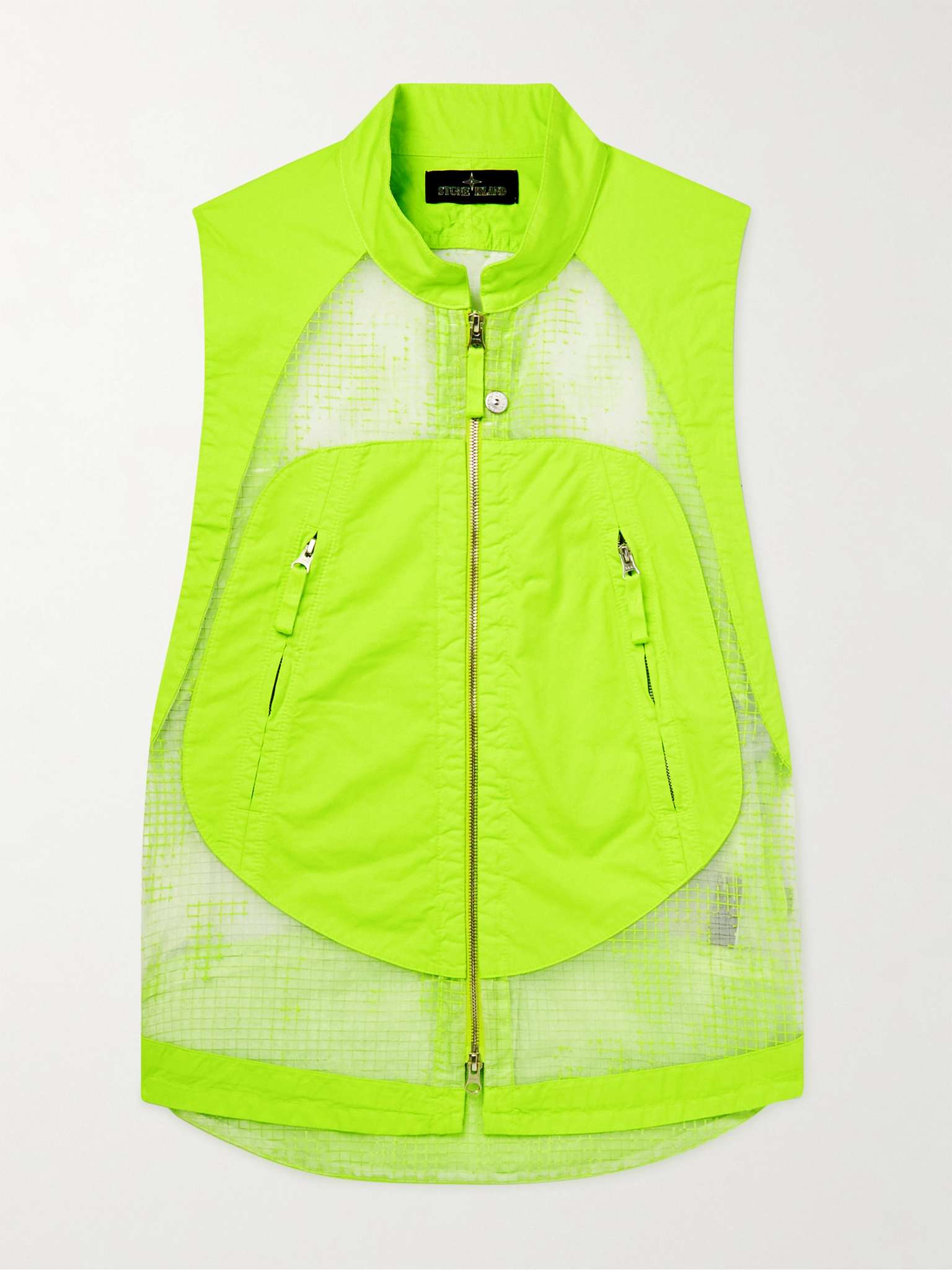 Green Ripstop-Panelled Cotton-Blend Twill Gilet | STONE ISLAND SHADOW ...