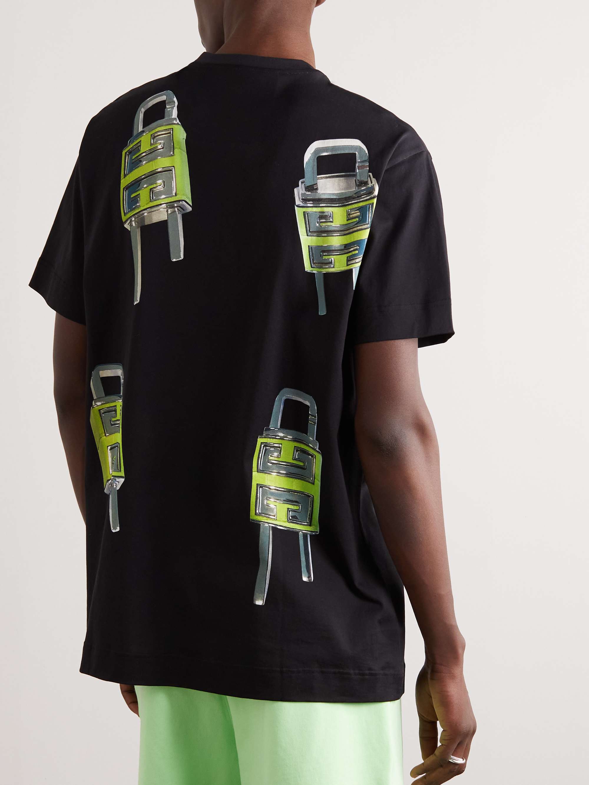GIVENCHY 4G Lock Oversized Printed Cotton-Jersey T-Shirt for Men | MR ...