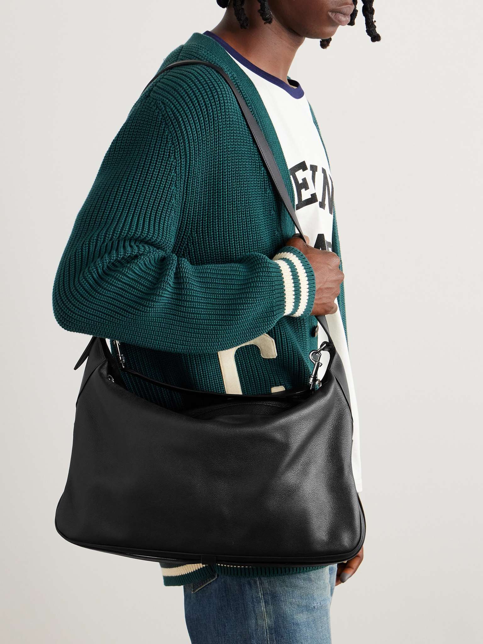 CELINE Romy Large Textured-Leather Messenger Bag for Men | MR PORTER