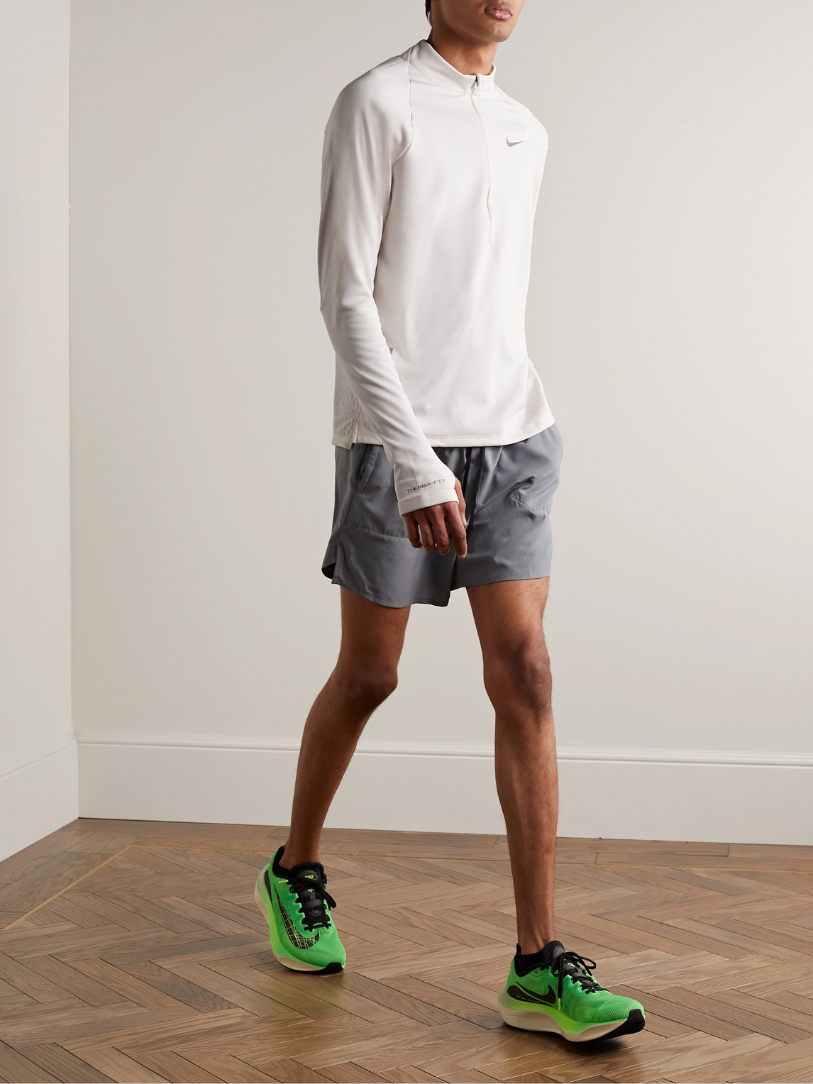 Nike Mens Therma Fit Run Division Element 12 Zip Running Top In Phantomreflective Silver