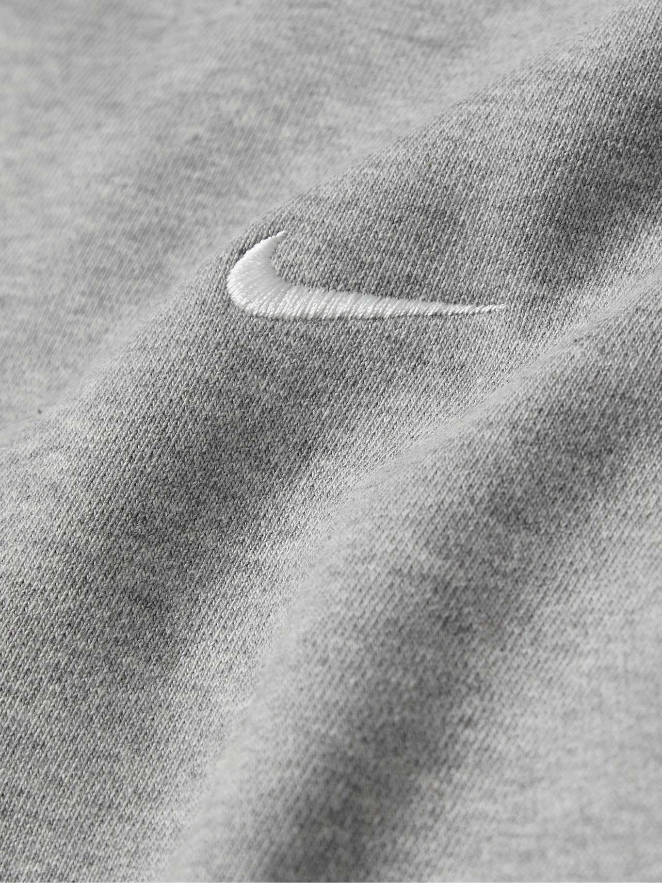Gray Solo Swoosh Logo-Embroidered Cotton-Blend Jersey Sweatshirt | NIKE ...