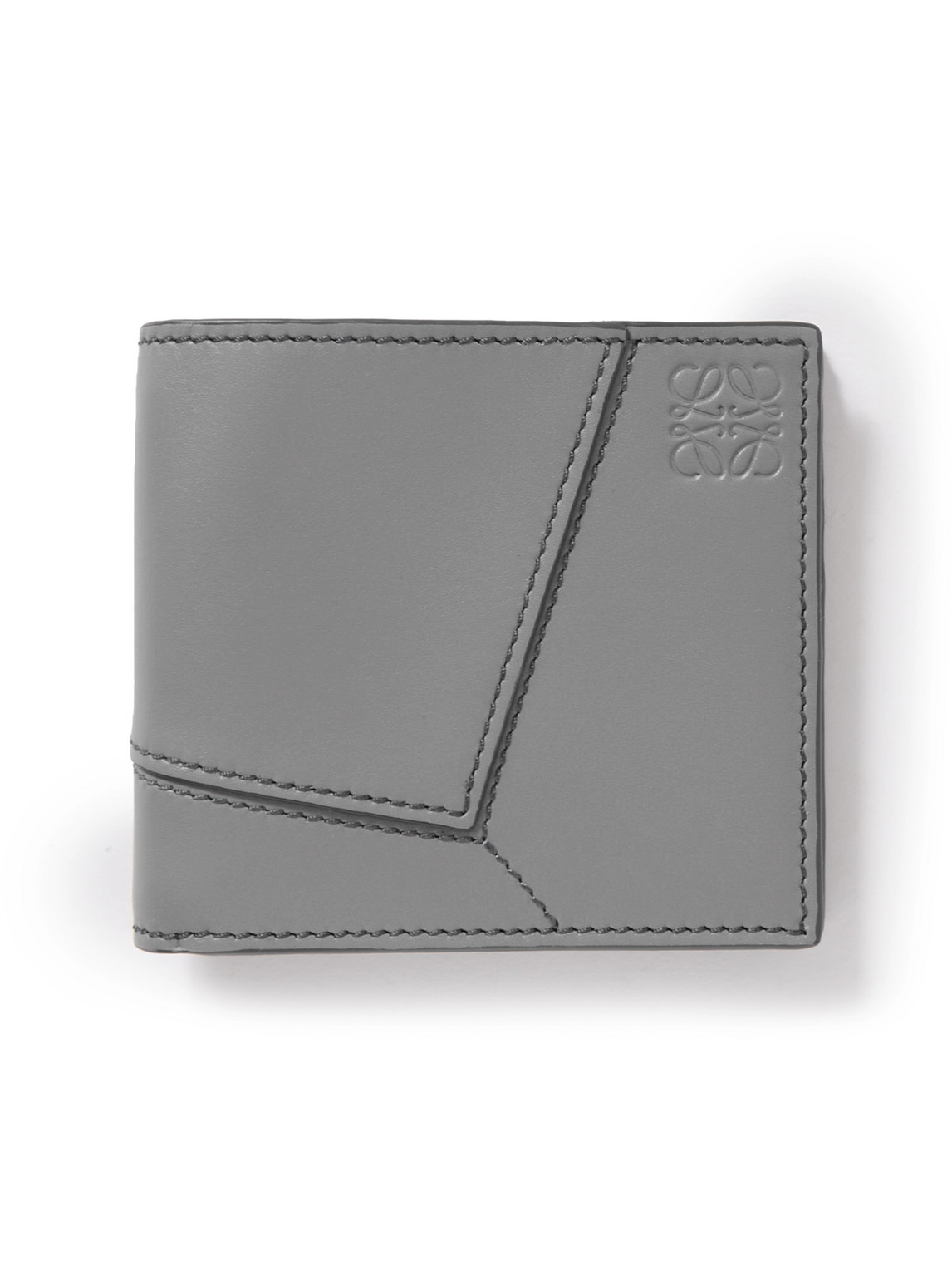 LOEWE - Puzzle Logo-Debossed Leather Bifold Wallet - Men - Gray | The ...