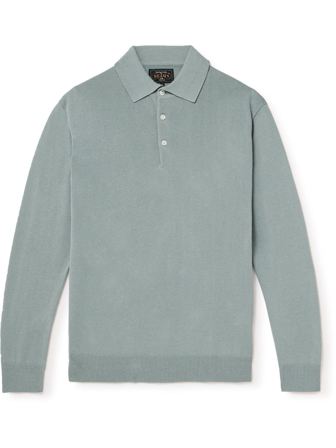 Beams Plus - Knitted Polo Shirt - Men - Blue - S | The Hoxton Trend