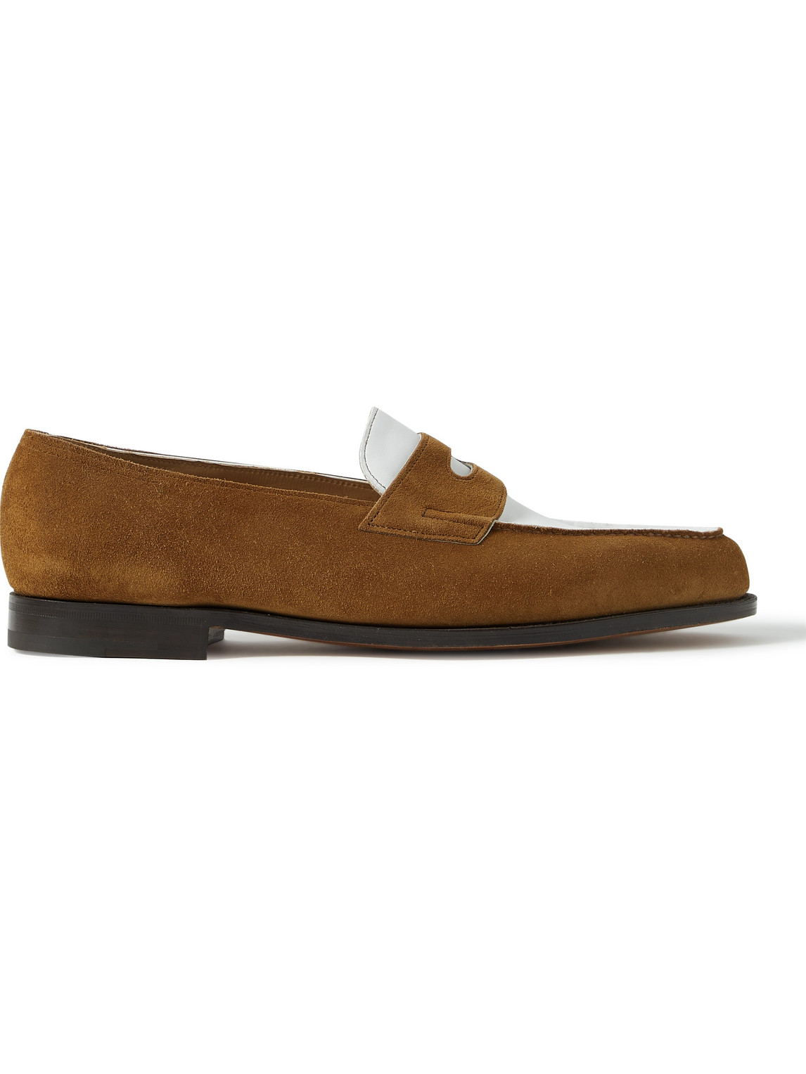 John Lobb Lopez Leather And Suede Penny Loafers In Brown | ModeSens