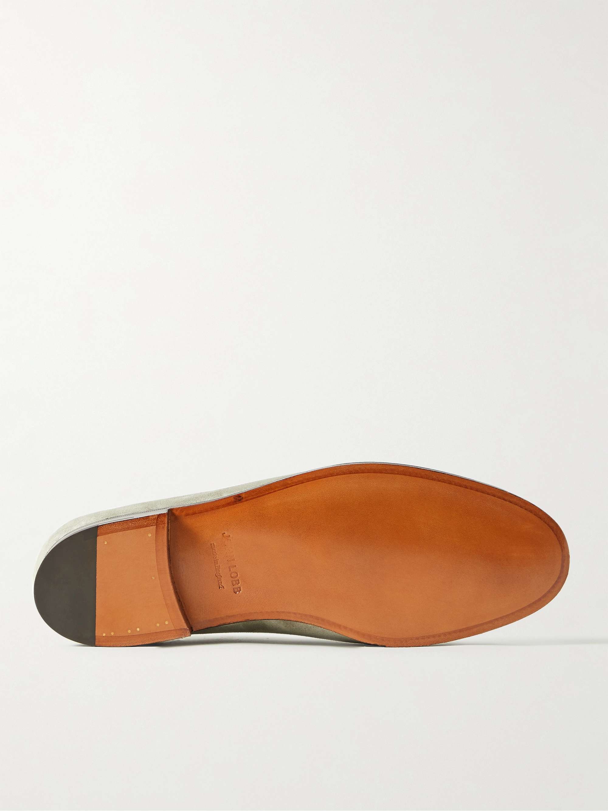 JOHN LOBB Lopez Leather and Suede Penny Loafers for Men | MR JOHN LOBB Lopez Leather and Suede Penny Loafers for Men | MR