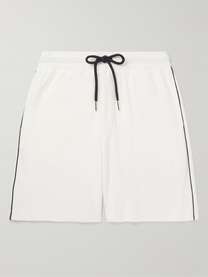 MONCLER Straight-Leg Piped Cotton-Terry Drawstring Shorts for Men | MR PORTER