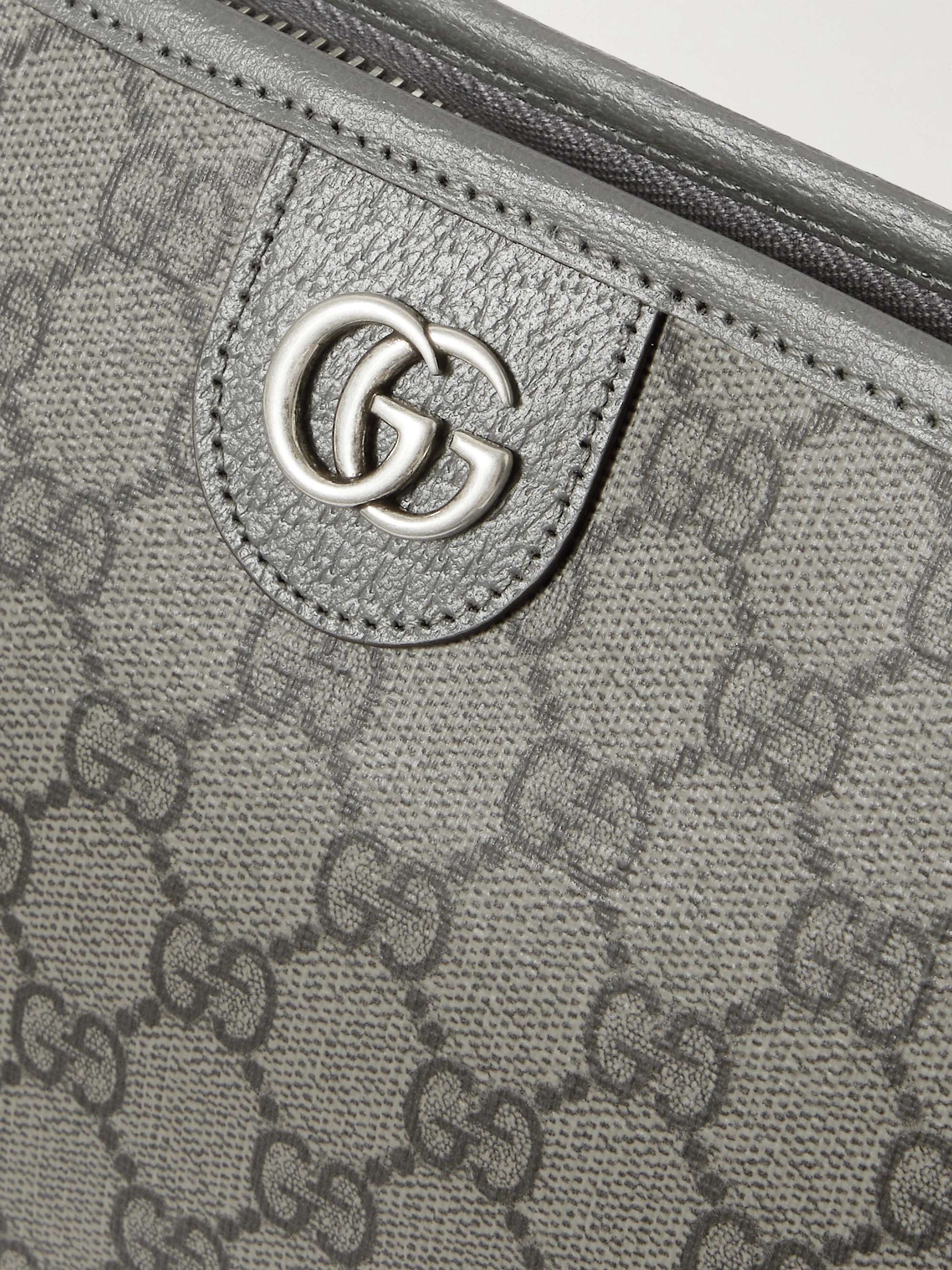 GUCCI Ophidia Leather-Trimmed Monogrammed Coated-Canvas Pouch for Men ...