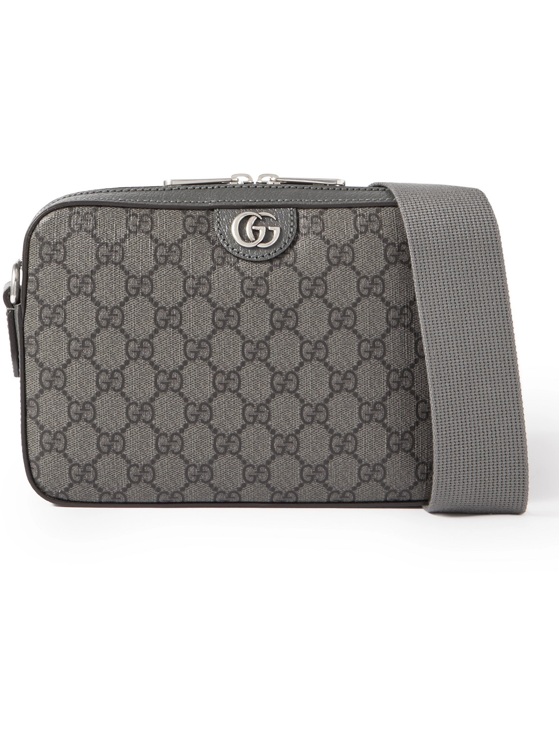 Gucci - Ophidia Mini Leather-Trimmed Monogrammed Coated-Canvas ...