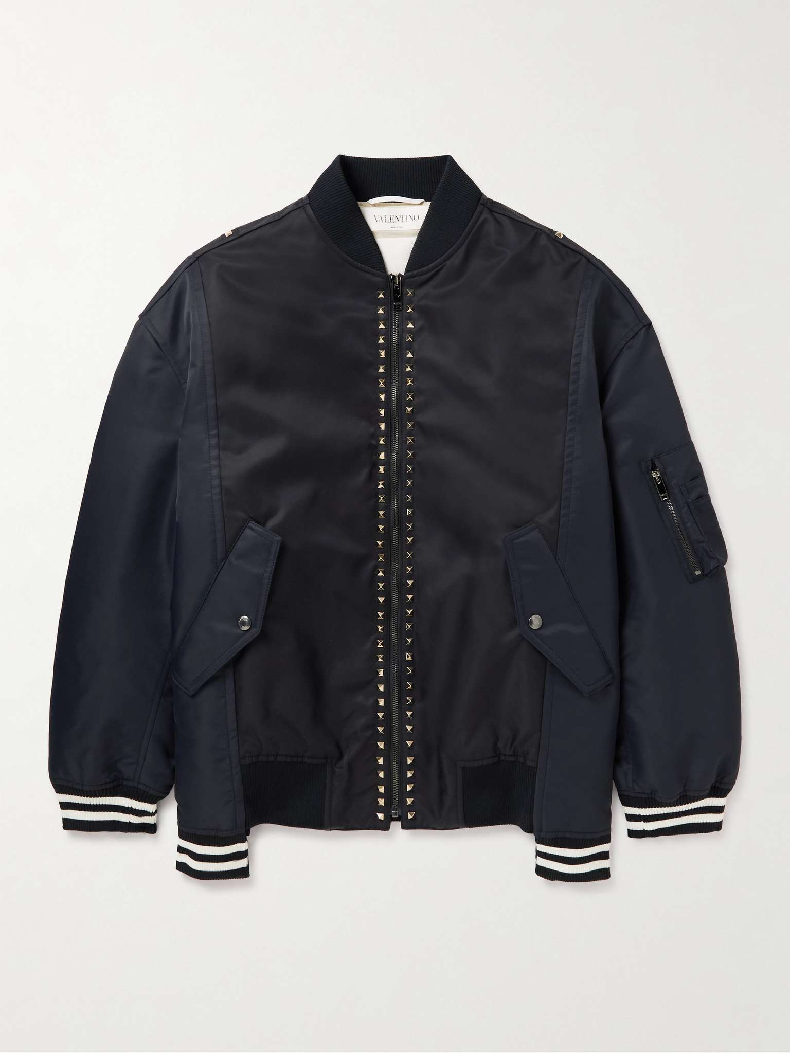 VALENTINO GARAVANI Oversized Studded Nylon Bomber Jacket for Men | MR ...