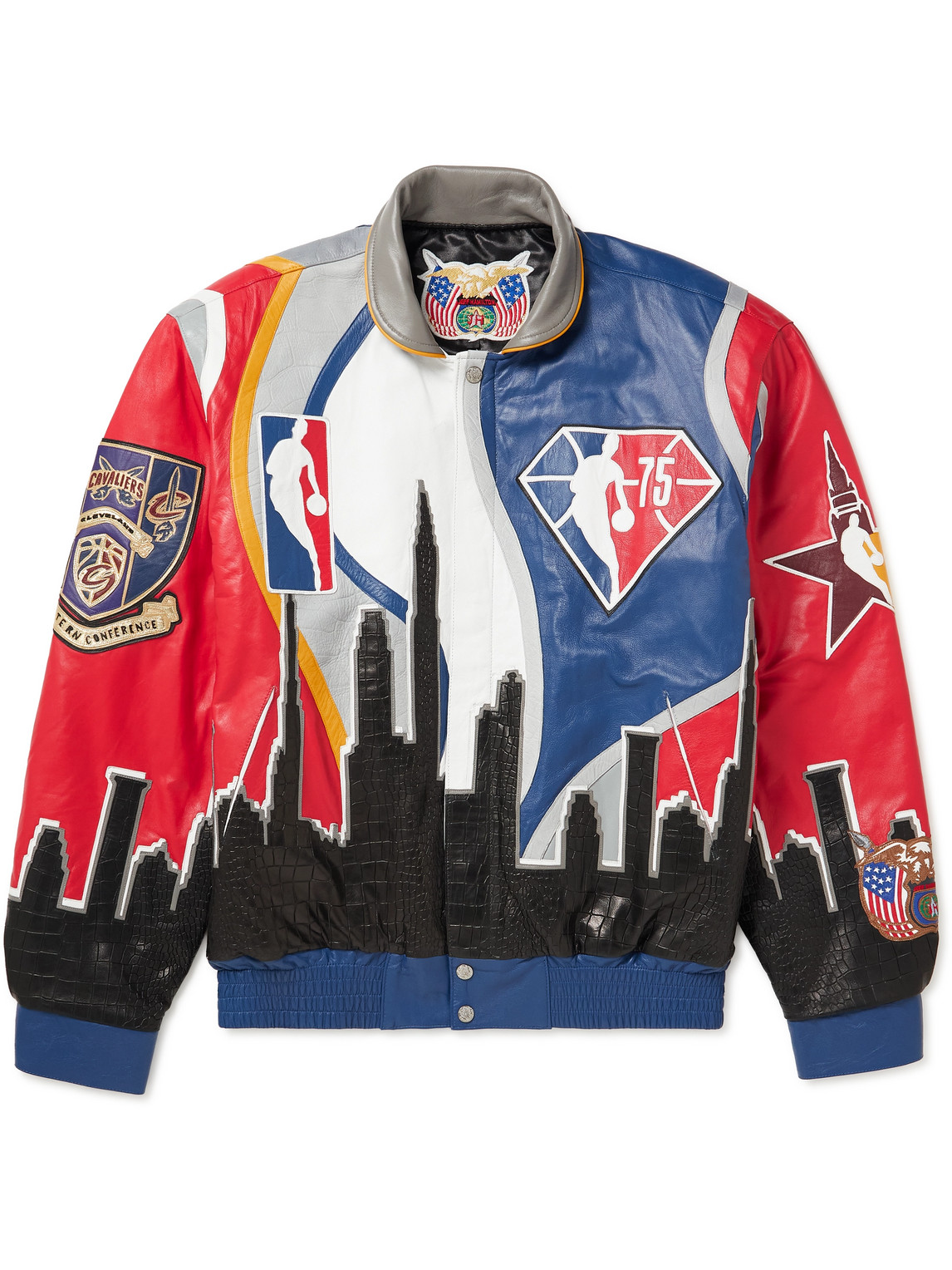 Jeff Hamilton Appliquéd Leather Bomber Jacket In Multi | ModeSens