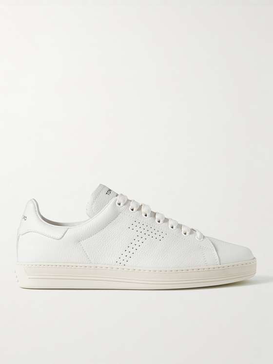 TOM FORD Warwick Perforated Full-Grain Leather Sneakers for Men | MR PORTER