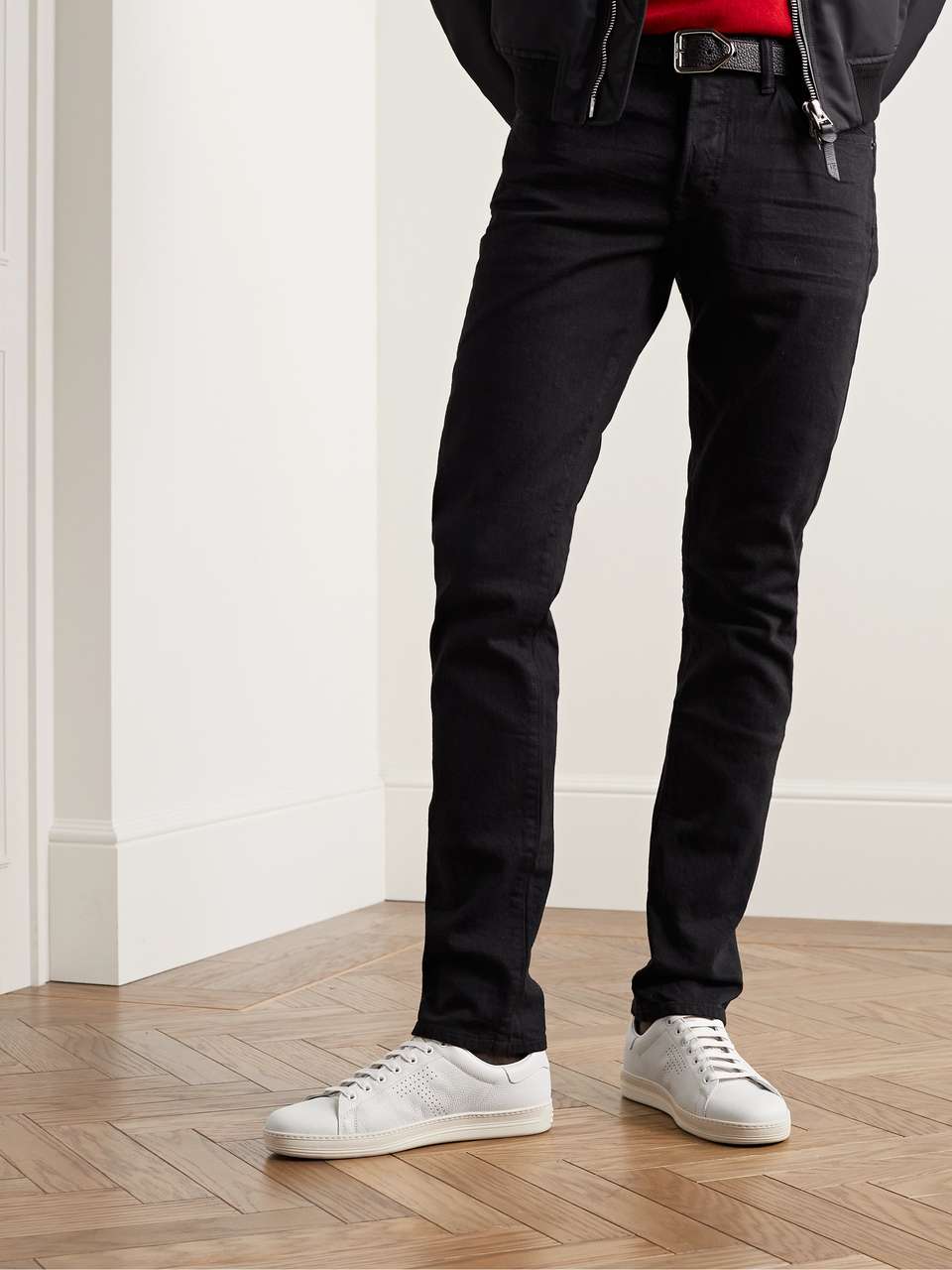 TOM FORD Warwick Perforated Full-Grain Leather Sneakers for Men | MR PORTER