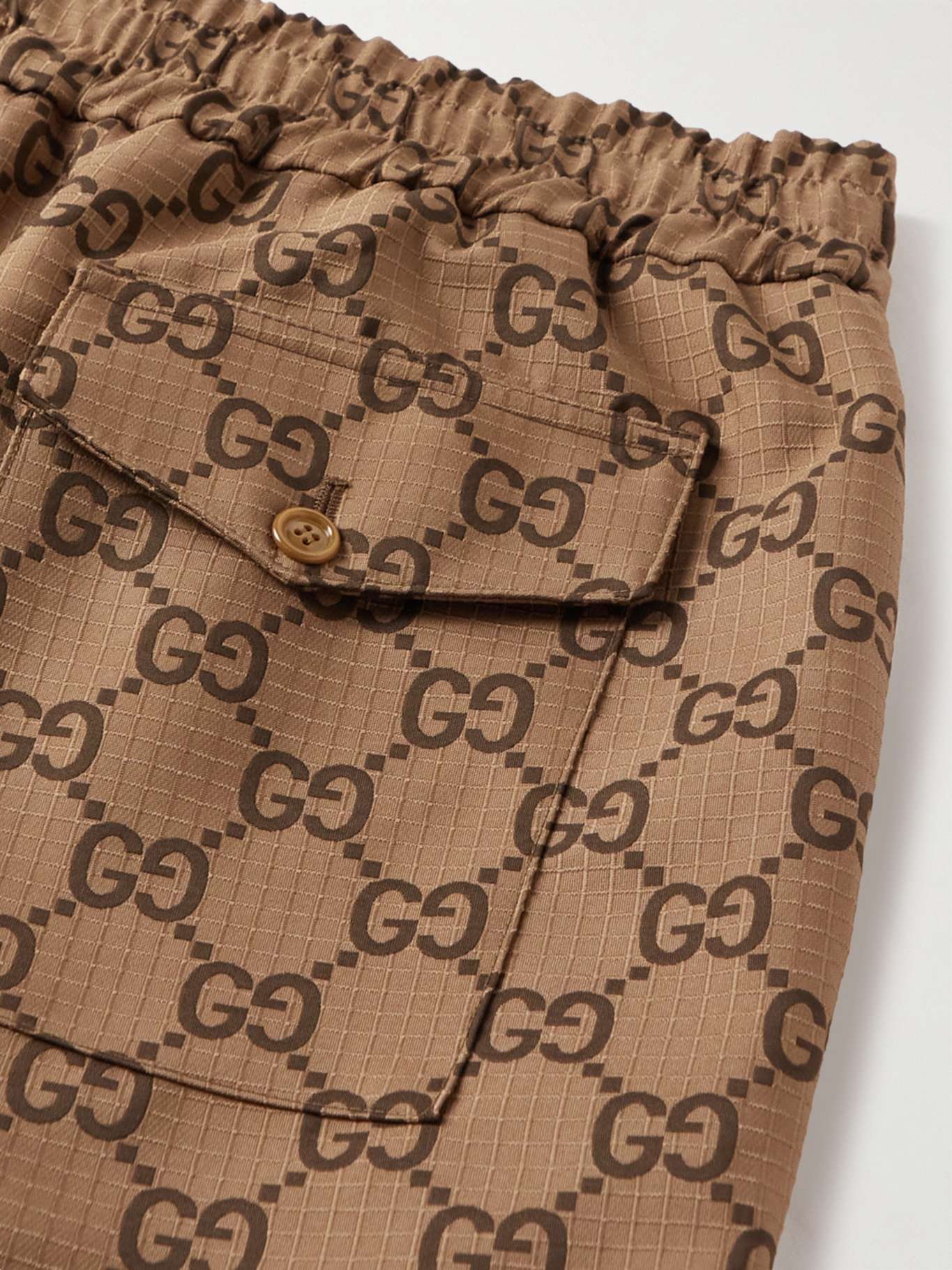 GUCCI Straight-Leg Monogrammed Textured-Crepe Trousers for Men | MR PORTER