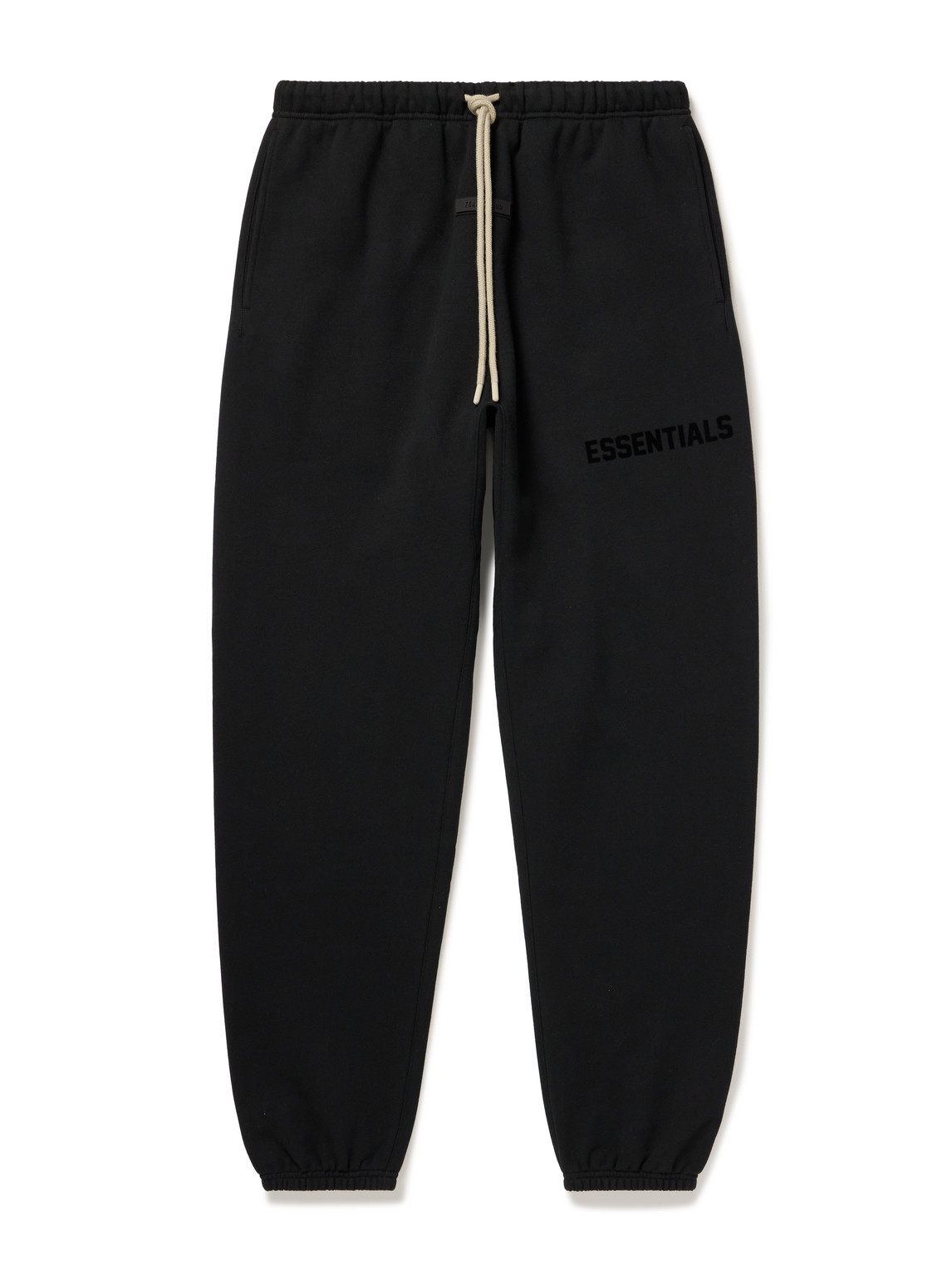 Essentials Straight-leg Logo-flocked Cotton-blend Jersey Sweatpants In ...