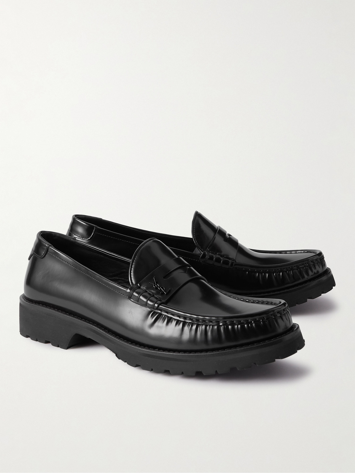 Saint Laurent Le Loafer Monogram Logo-appliquéd Leather Penny Loafers ...