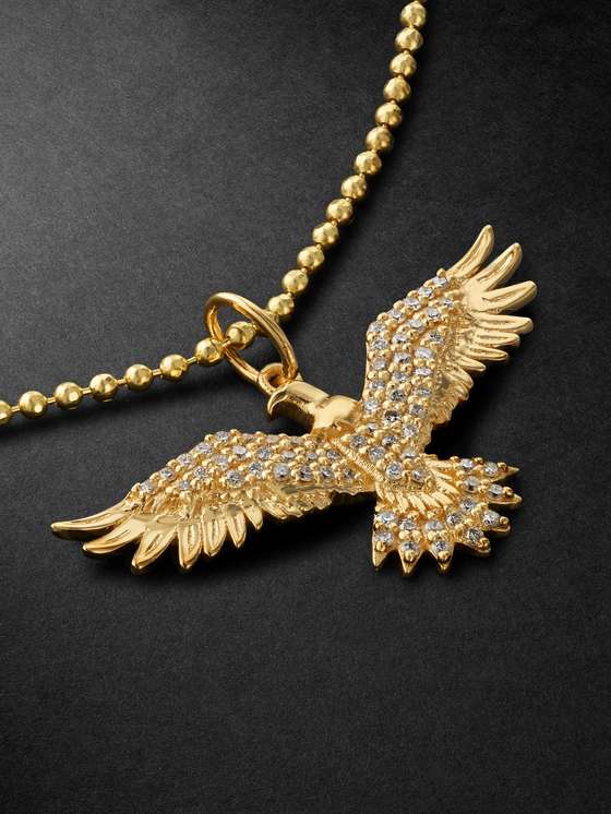 SYDNEY EVAN Eagle Gold Diamond Pendant Necklace for Men | MR PORTER
