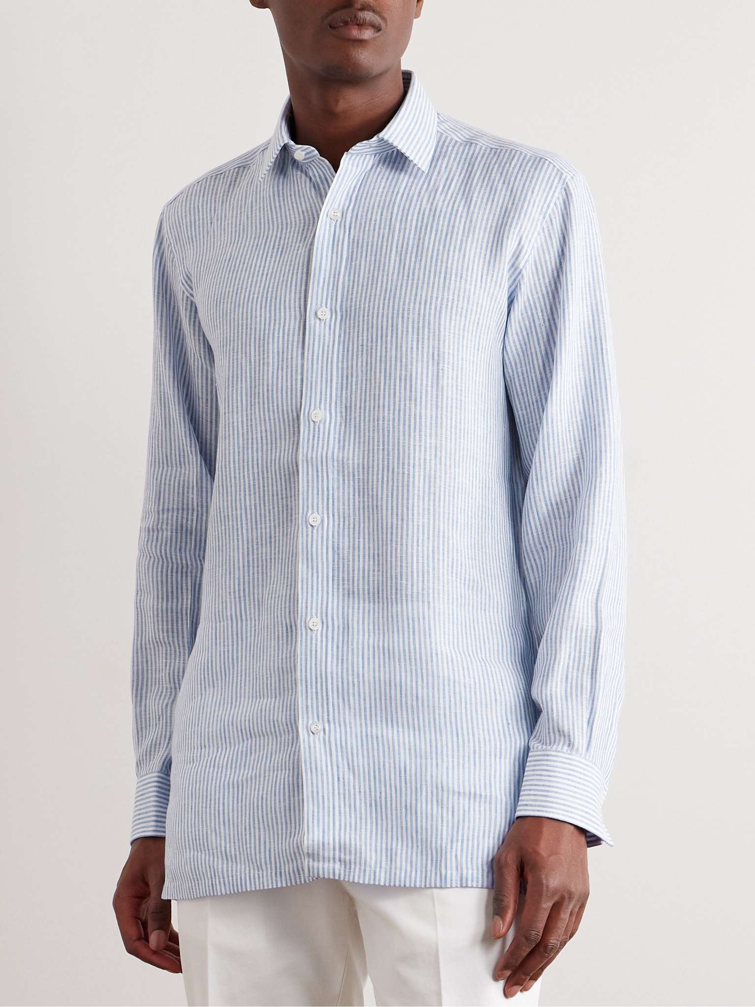 CHARVET Striped Linen Shirt for Men | MR PORTER