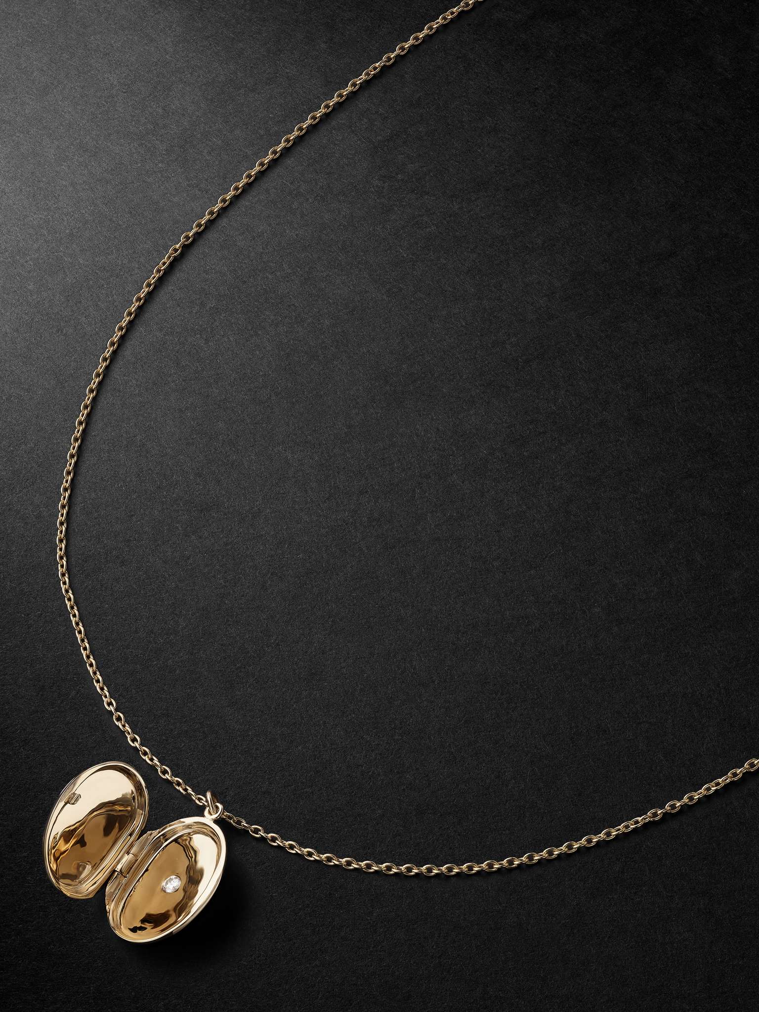 PATTARAPHAN Neo Pritsana 14-Karat Gold Diamond Locket Necklace for Men ...