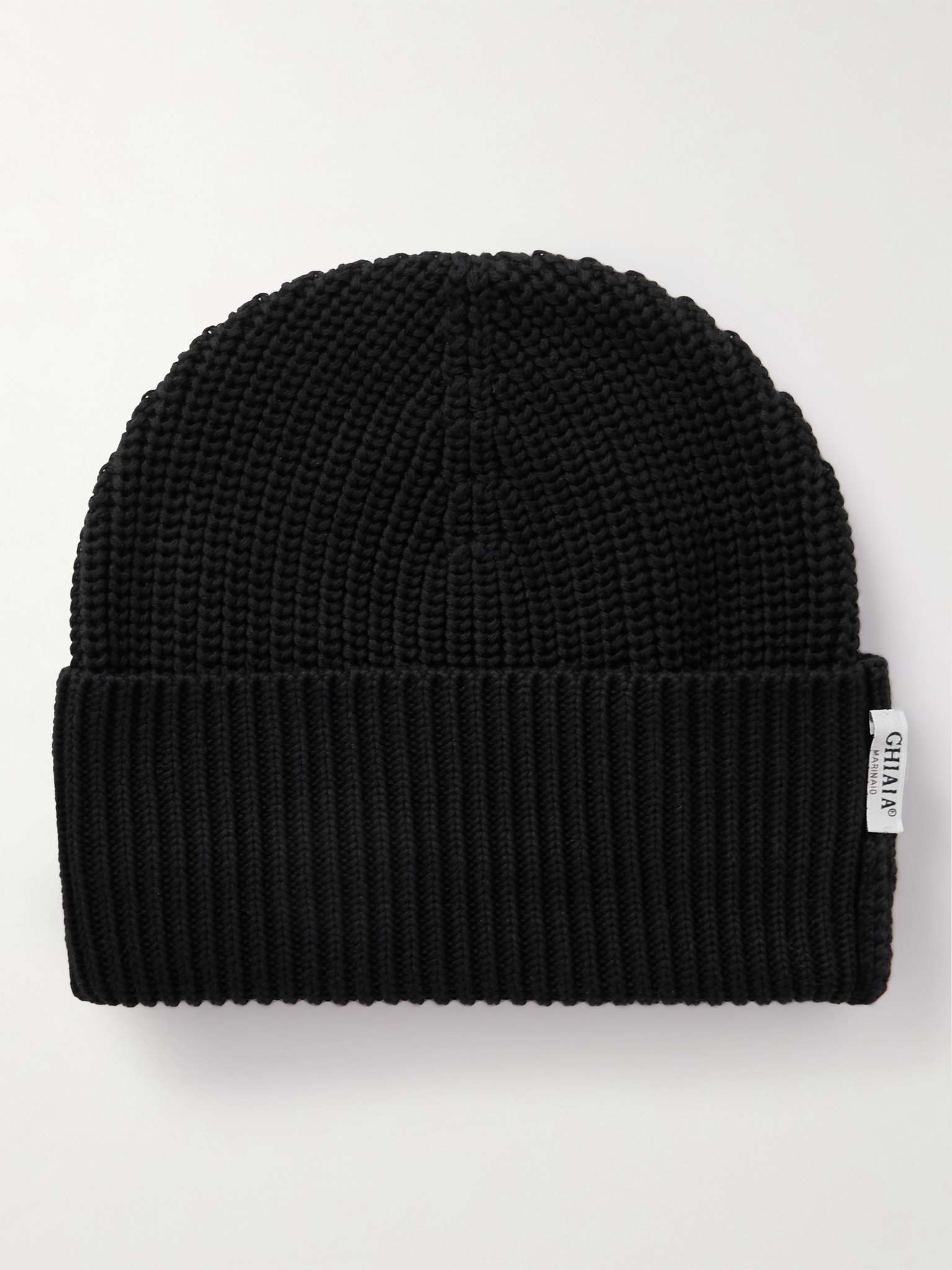GHIAIA CASHMERE Logo-Appliquéd Ribbed Cotton Beanie for Men | MR PORTER