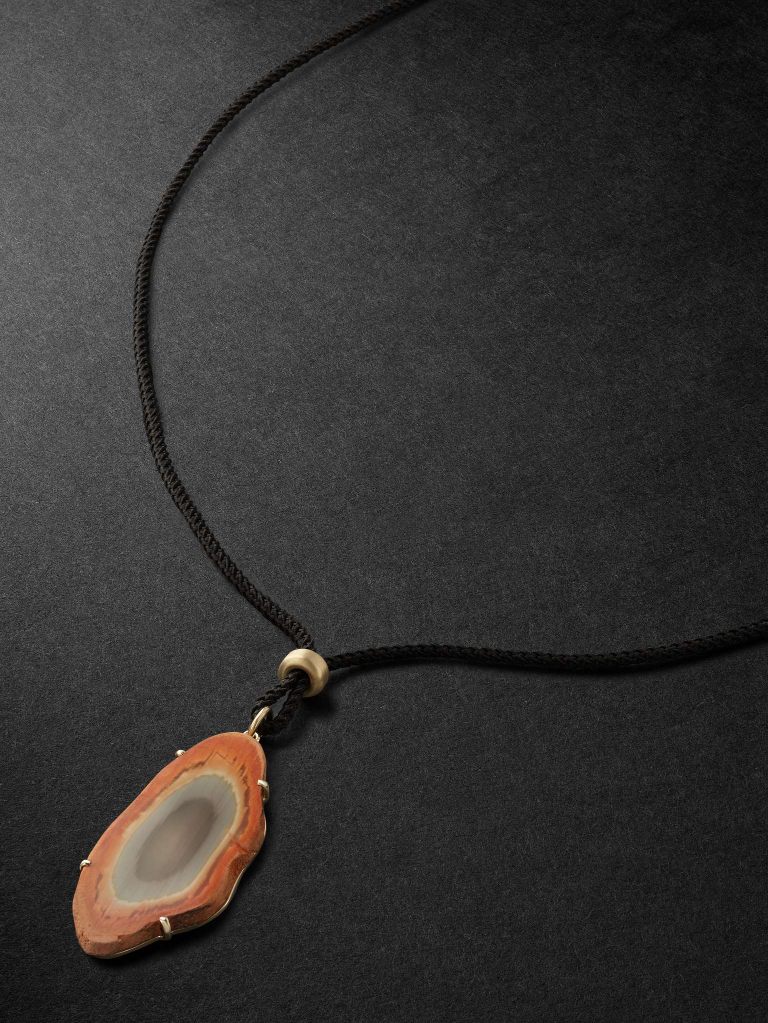 JACQUIE AICHE Gold, Jasper and Cord Pendant Necklace for Men | MR PORTER