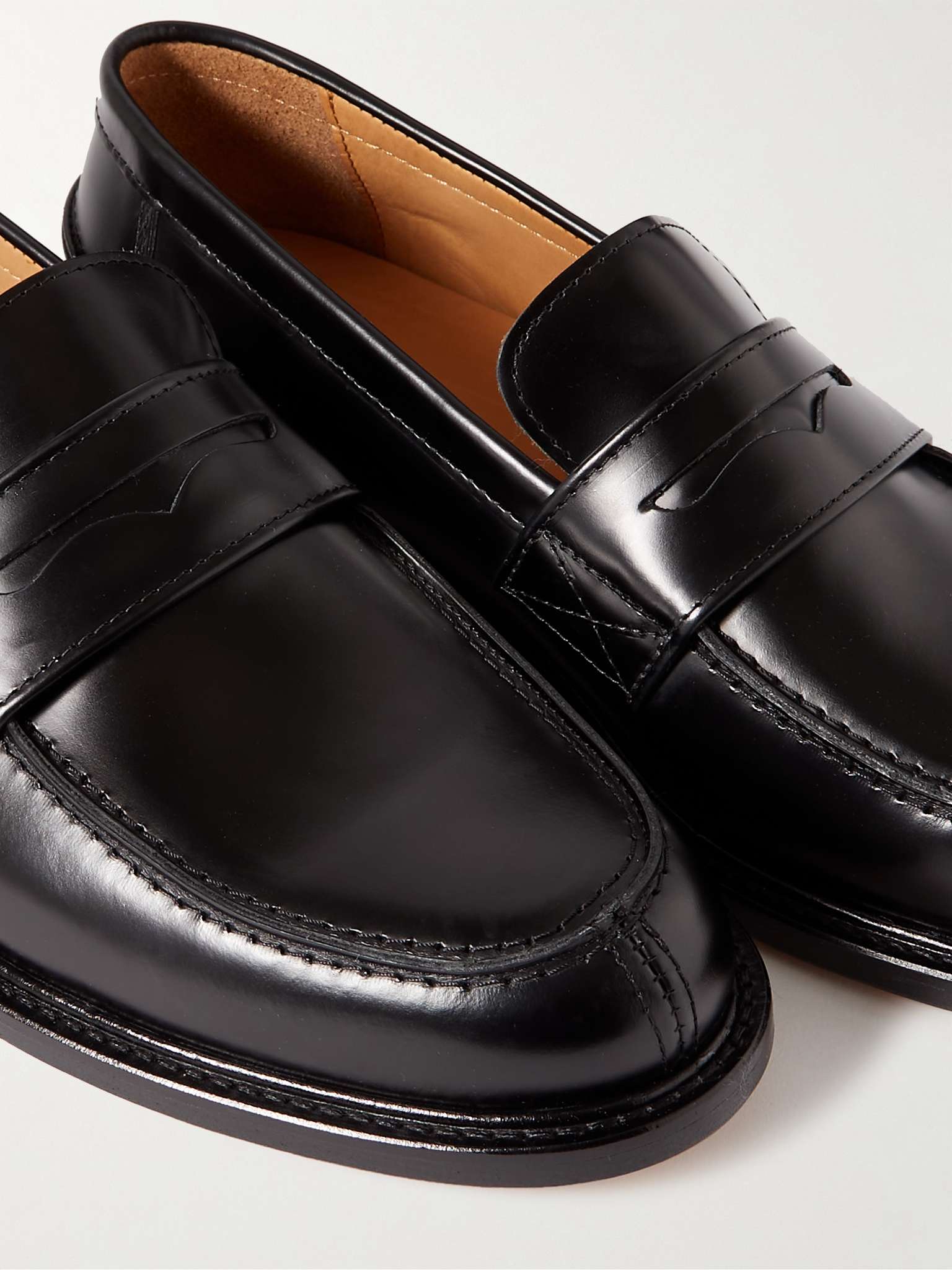 MR P. Scott Polished-Leather Penny Loafers for Men | MR PORTER