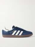 Navy Samba OG Suede-Trimmed Leather Sneakers | ADIDAS ORIGINALS | MR PORTER