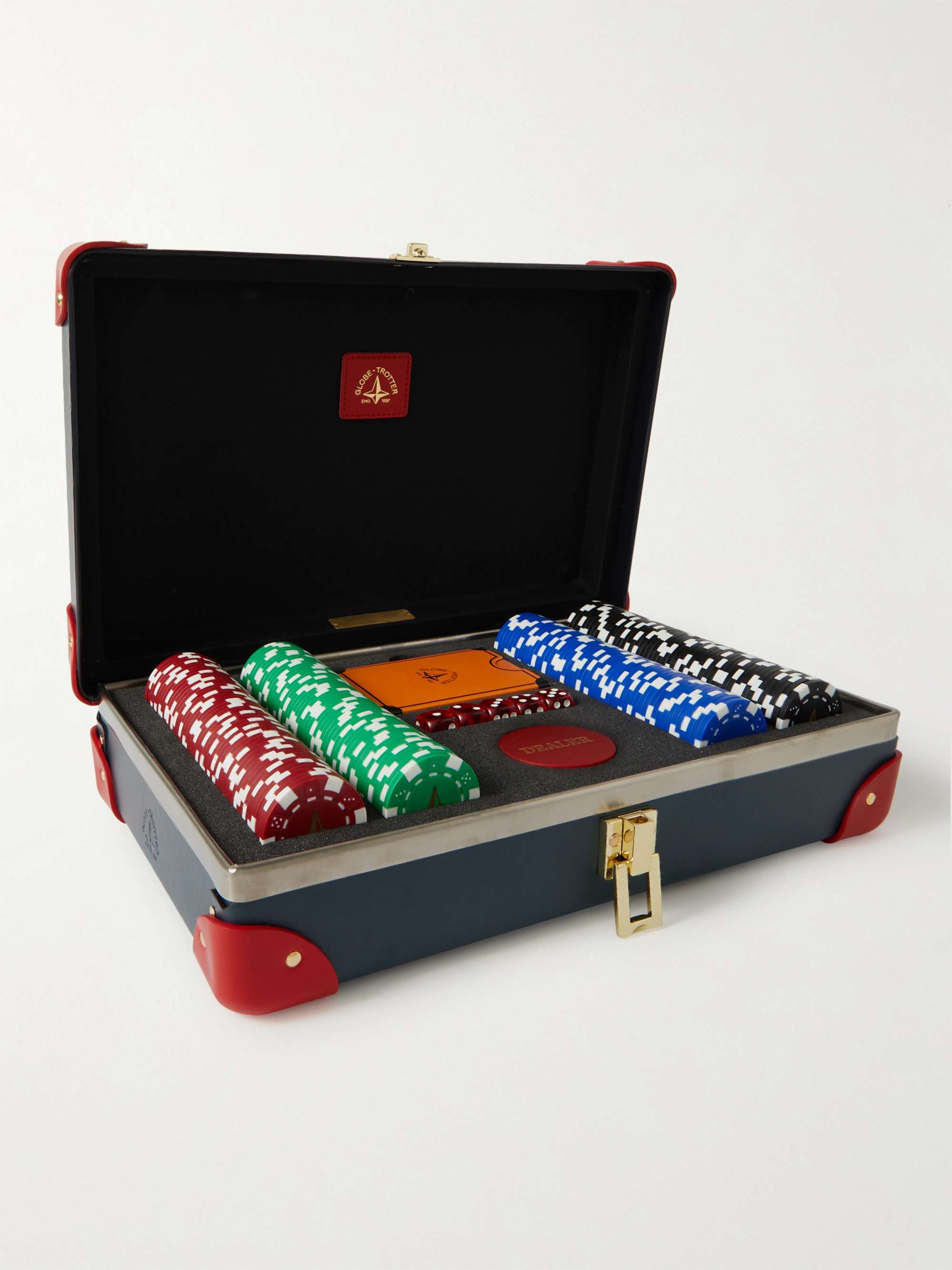 Navy Centenary Leather-Trimmed Poker Set | GLOBE-TROTTER | MR PORTER