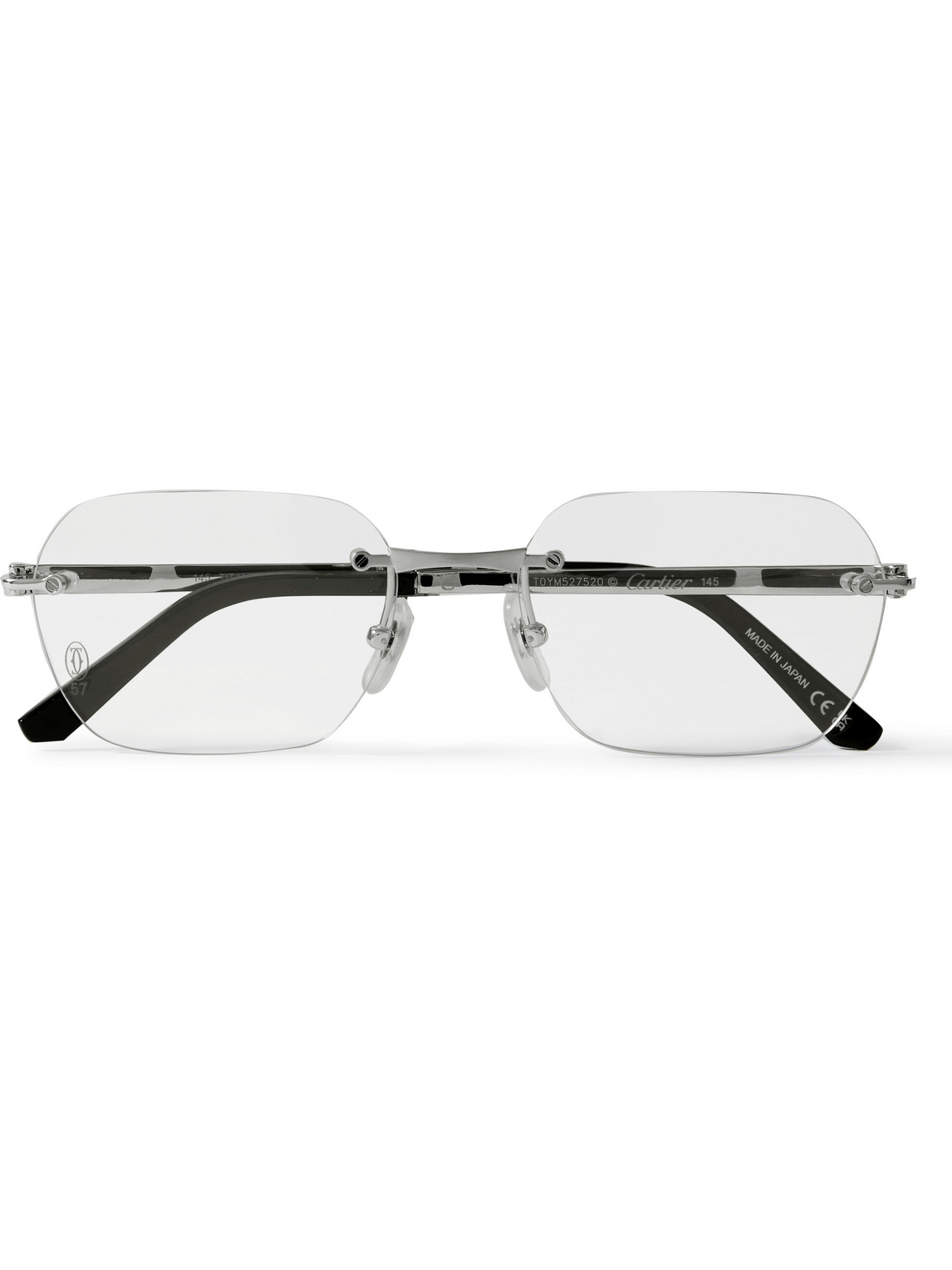 Cartier Frameless Titanium Optical Glasses In Silver | ModeSens