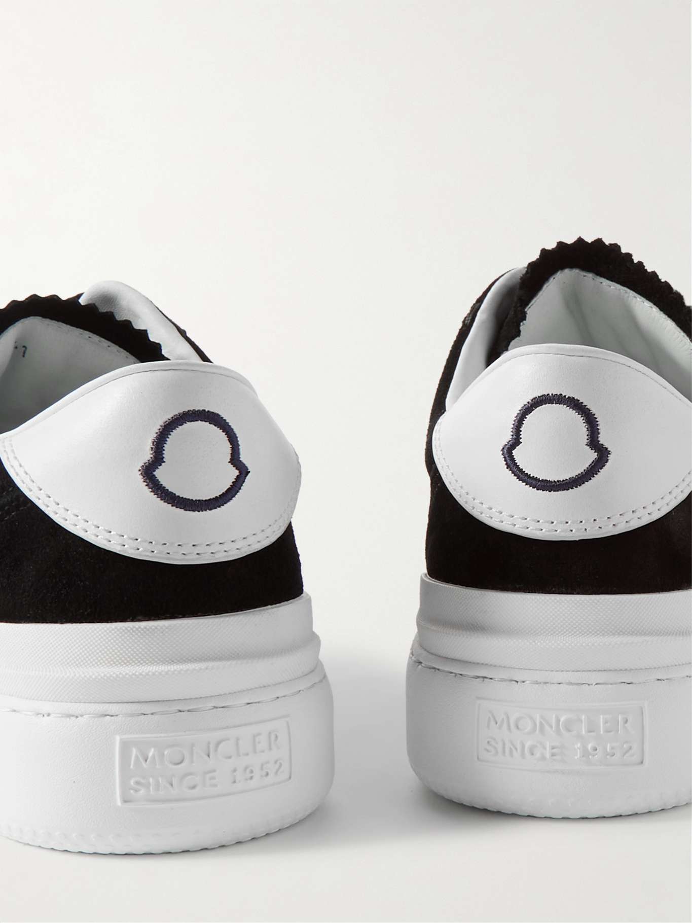 MONCLER Monaco M Leather-Trimmed Suede Sneakers for Men | MR PORTER