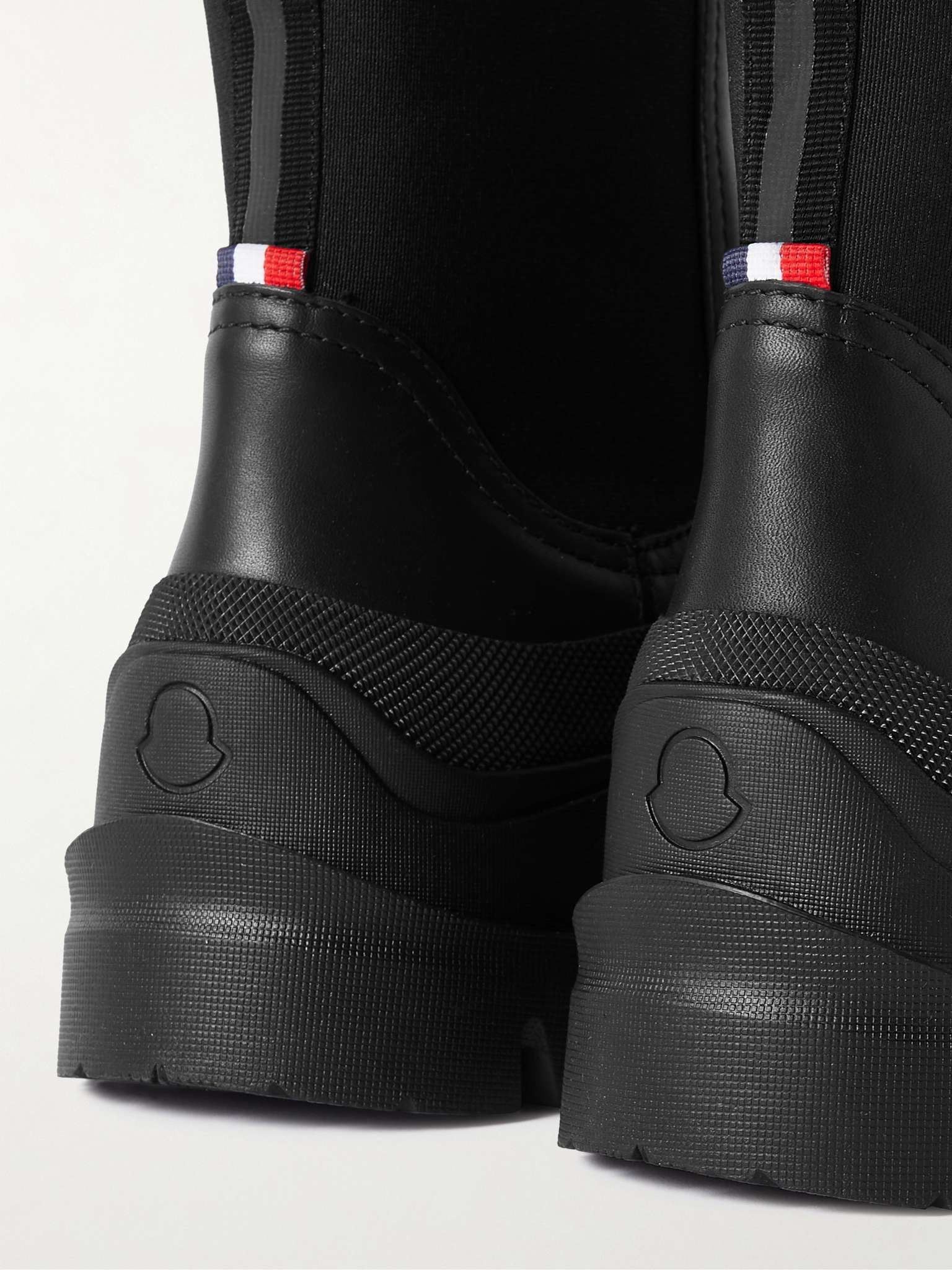 MONCLER Larue Rubber-Trimmed Leather Chelsea Boots for Men | MR PORTER