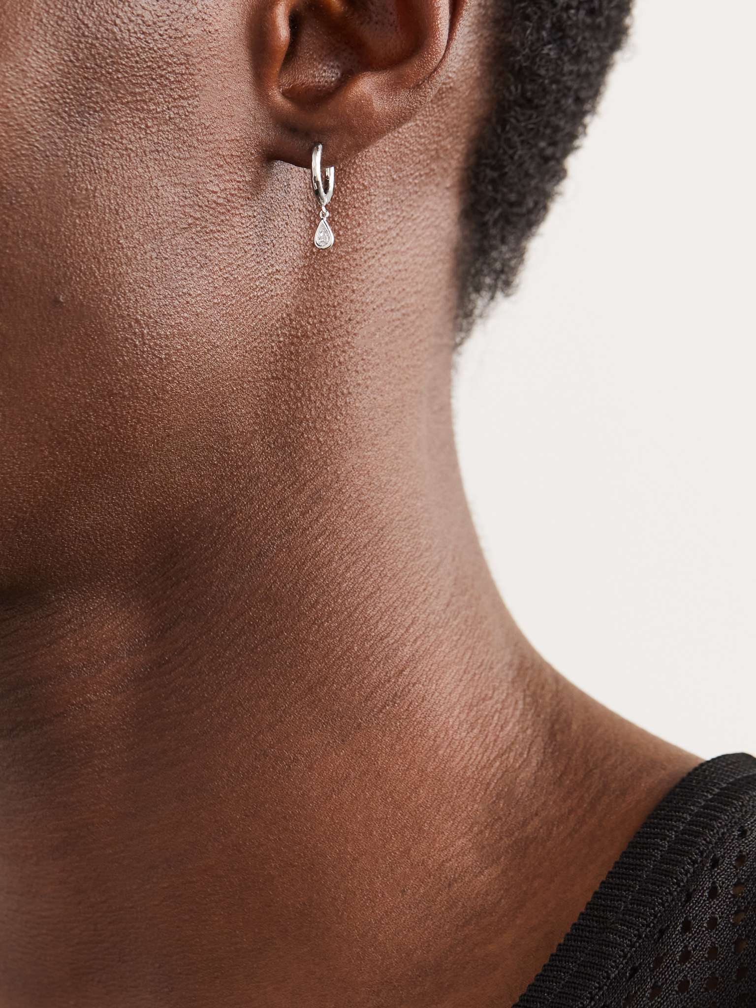 OCTAVIA ELIZABETH Charmed Micro Gabby White Gold Diamond Single Hoop ...