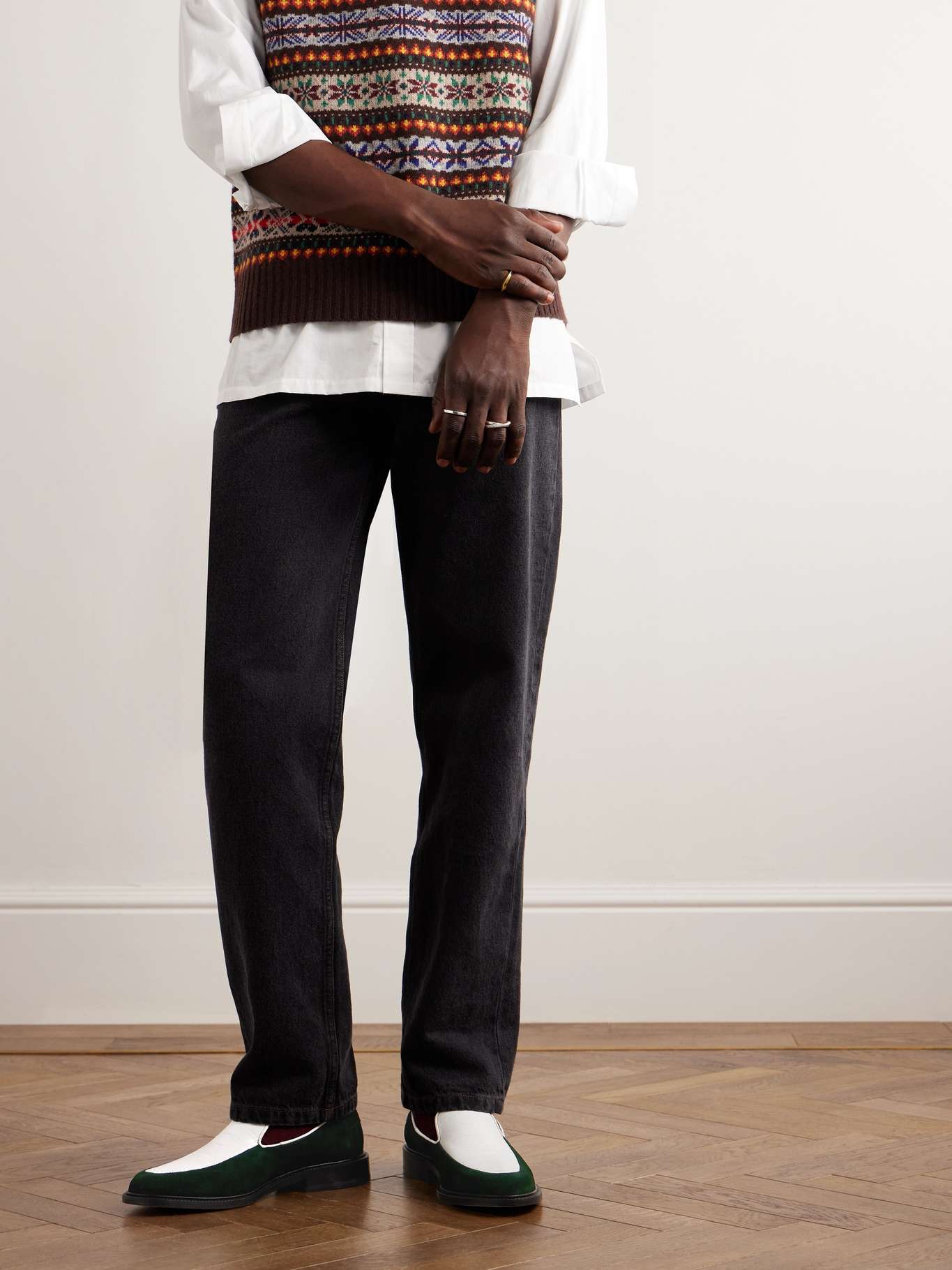 VINNY'S Suede and Croc-Effect Leather Loafers for Men | MR PORTER