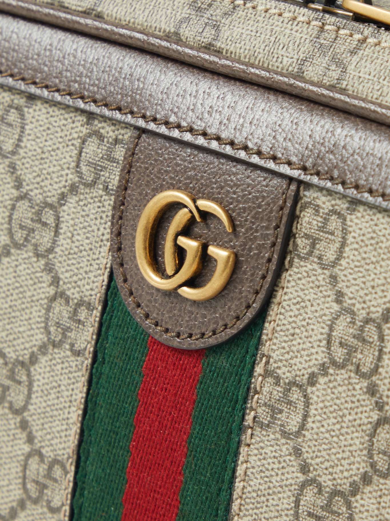 GUCCI Ophidia Small Leather-Trimmed Monogrammed Coated-Canvas Shoulder ...