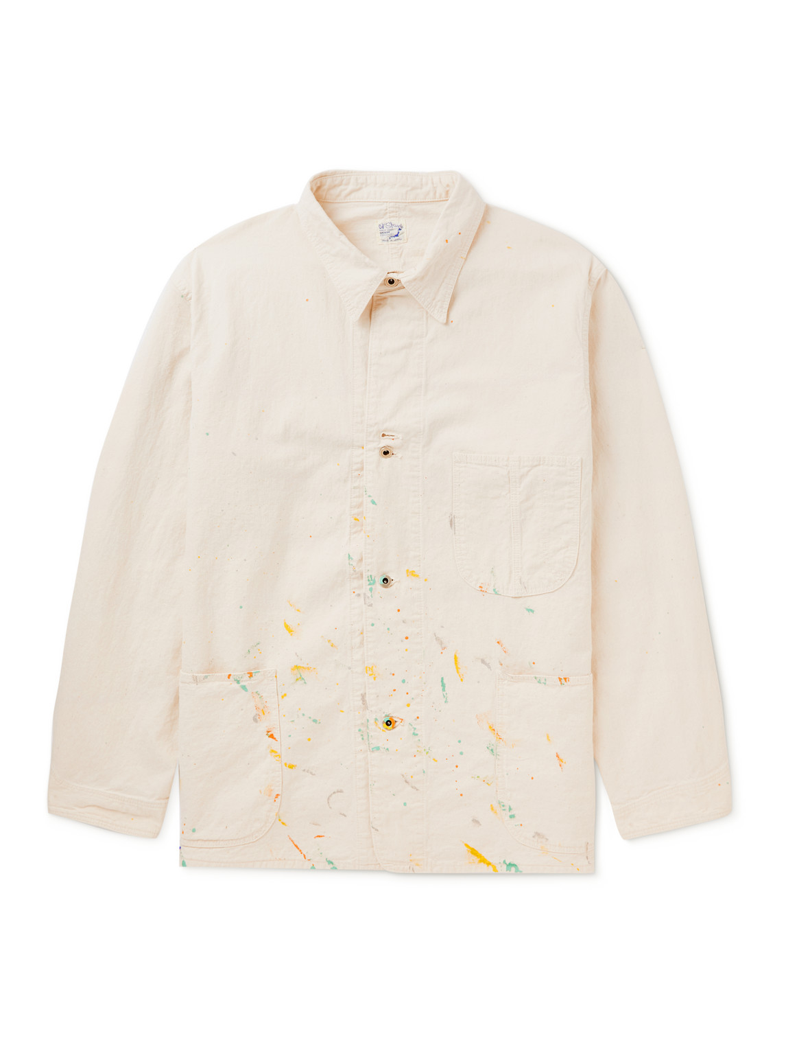 OrSlow - Paint-Splattered Cotton-Twill Jacket - Men - Neutrals - 4 ...