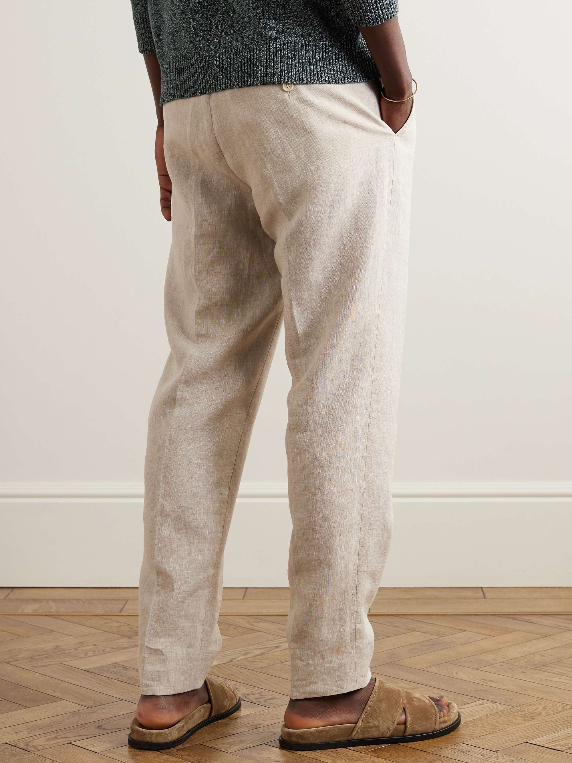 MR P. Straight-Leg Linen Drawstring Trousers for Men | MR PORTER