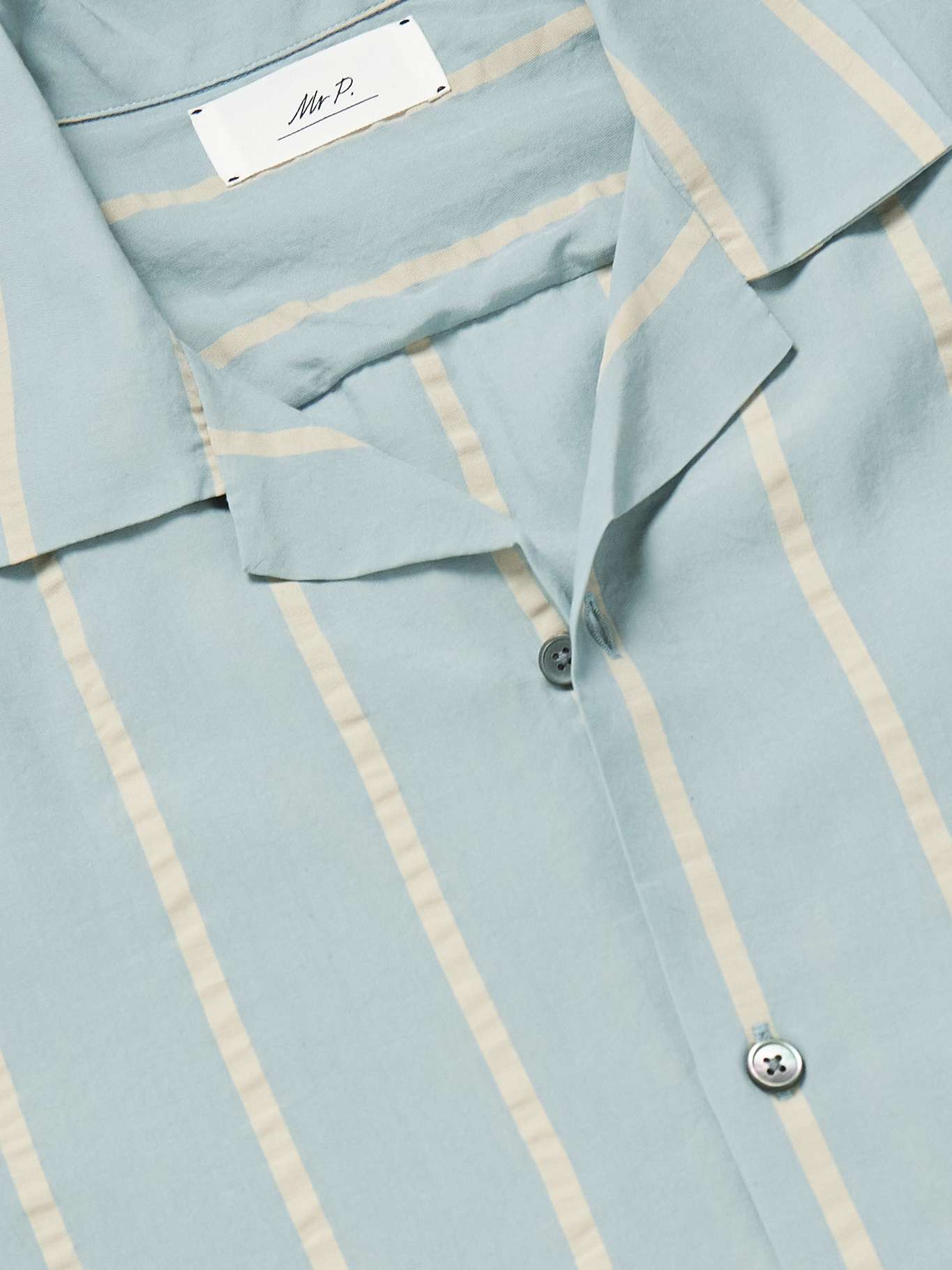 MR P. Michael Camp-Collar Striped Lyocell Shirt for Men | MR PORTER