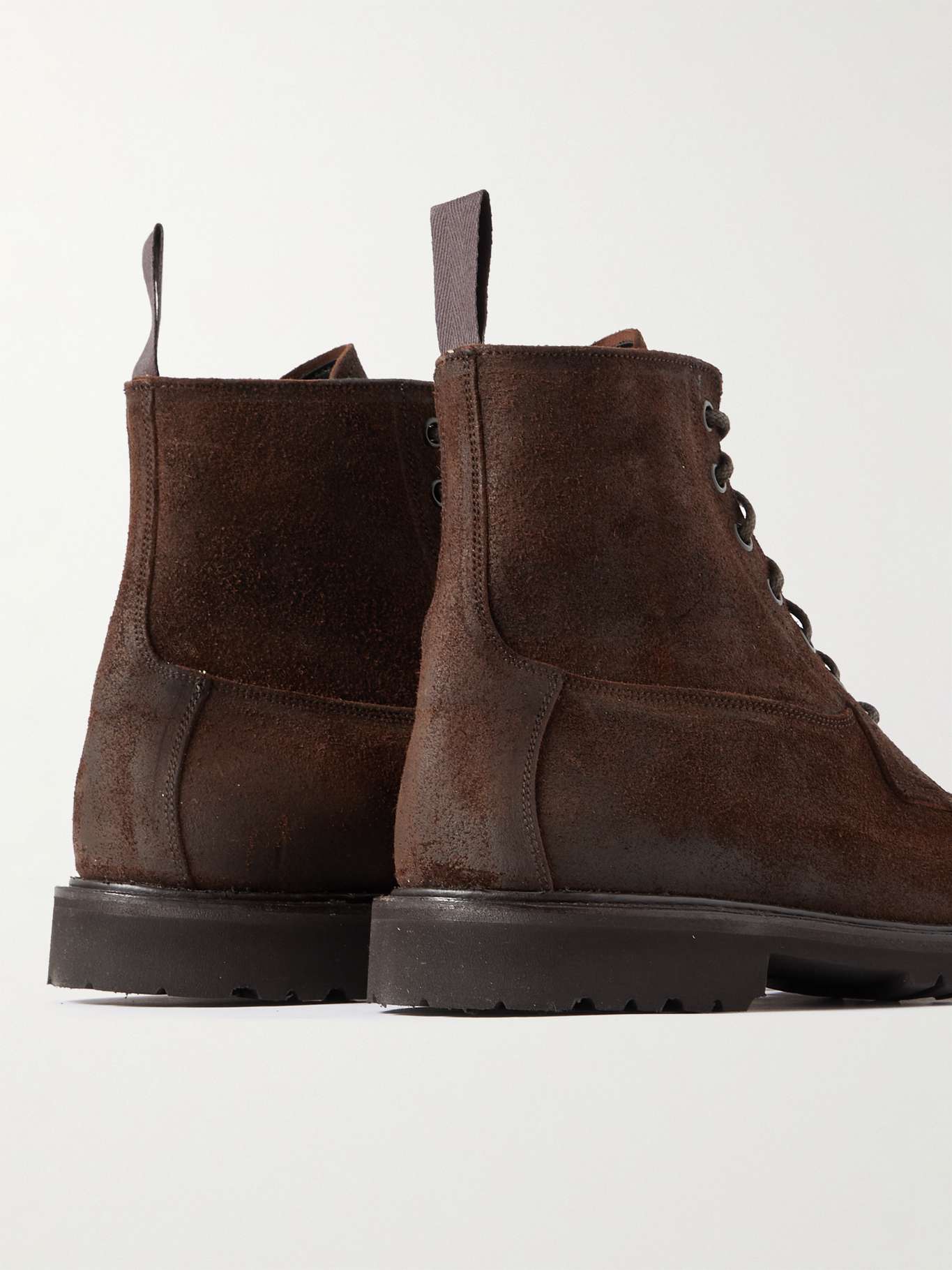 Dark brown Grassmere Waxed-Suede Boots | TRICKER'S | MR PORTER