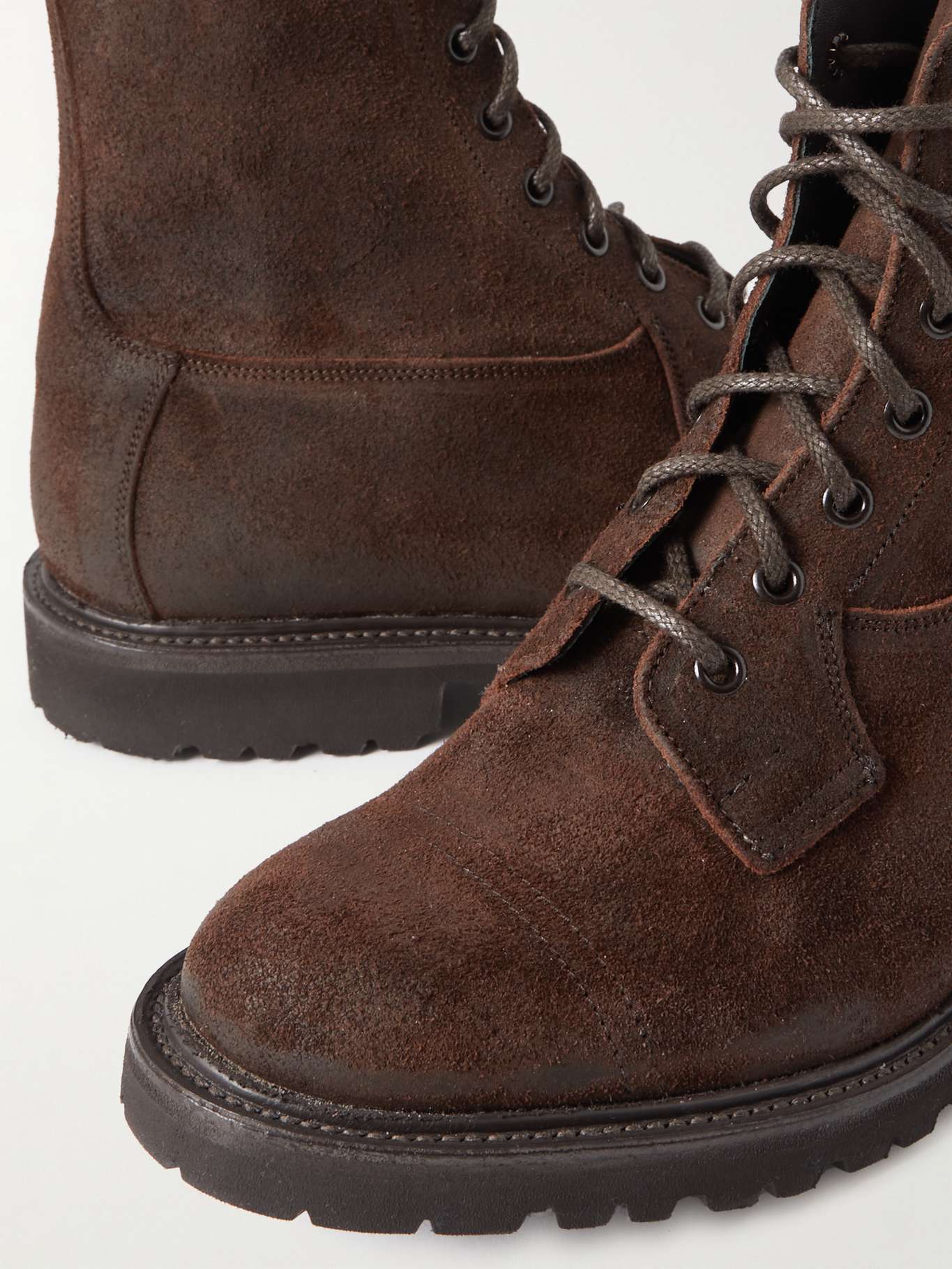 Dark brown Grassmere Waxed-Suede Boots | TRICKER'S | MR PORTER
