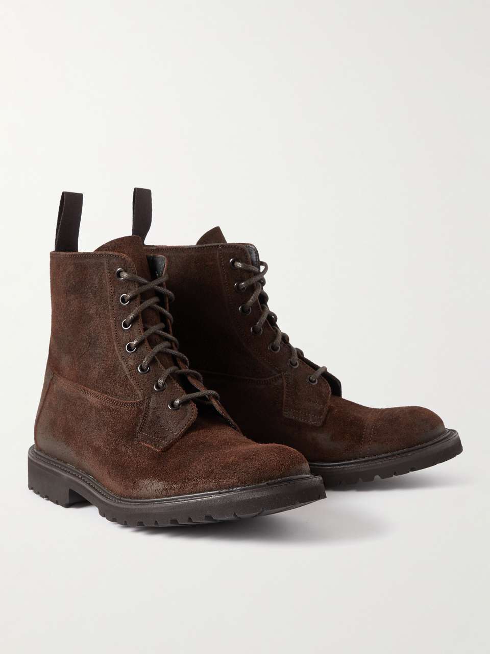 Dark brown Grassmere Waxed-Suede Boots | TRICKER'S | MR PORTER