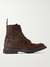 Dark brown Grassmere Waxed-Suede Boots | TRICKER'S | MR PORTER