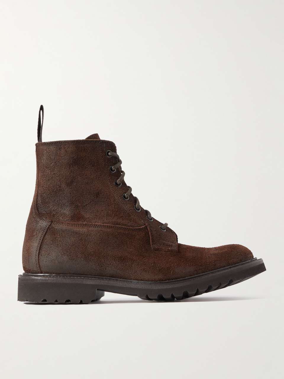Dark brown Grassmere Waxed-Suede Boots | TRICKER'S | MR PORTER