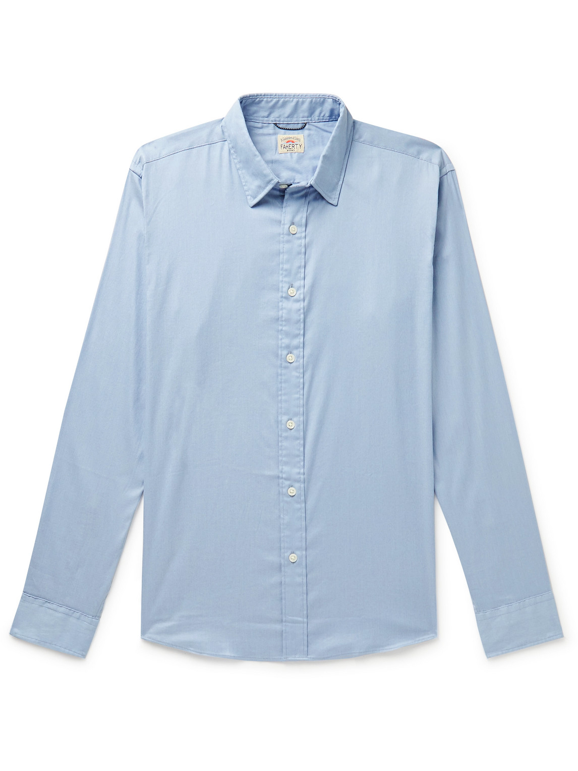 Faherty Movement Stretch Supima Cotton-blend Shirt In Blue | ModeSens