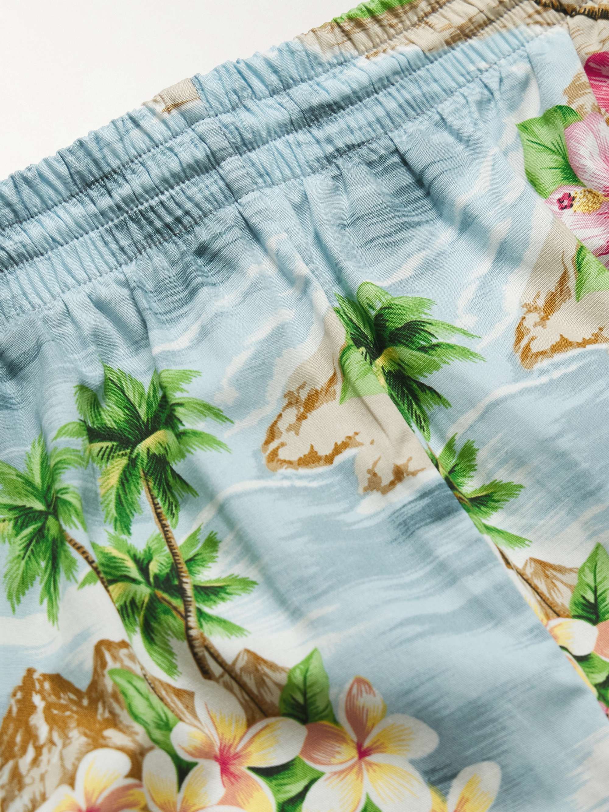 Blue Straight-Leg Printed Cotton Shorts | GO BAREFOOT | MR PORTER