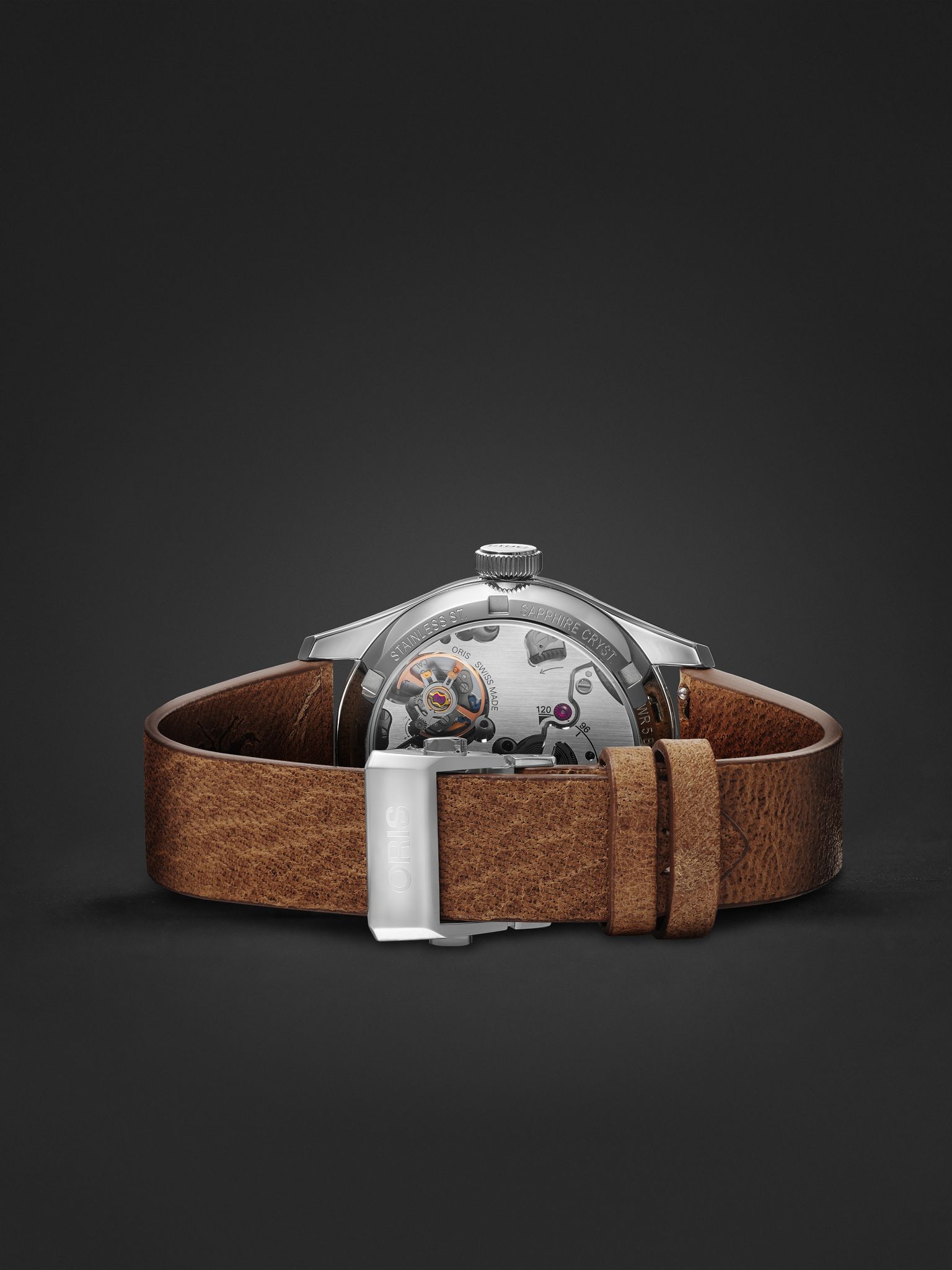 Blue Big Crown Hand-Wound 38mm Stainless Steel and Leather Watch Ref ...