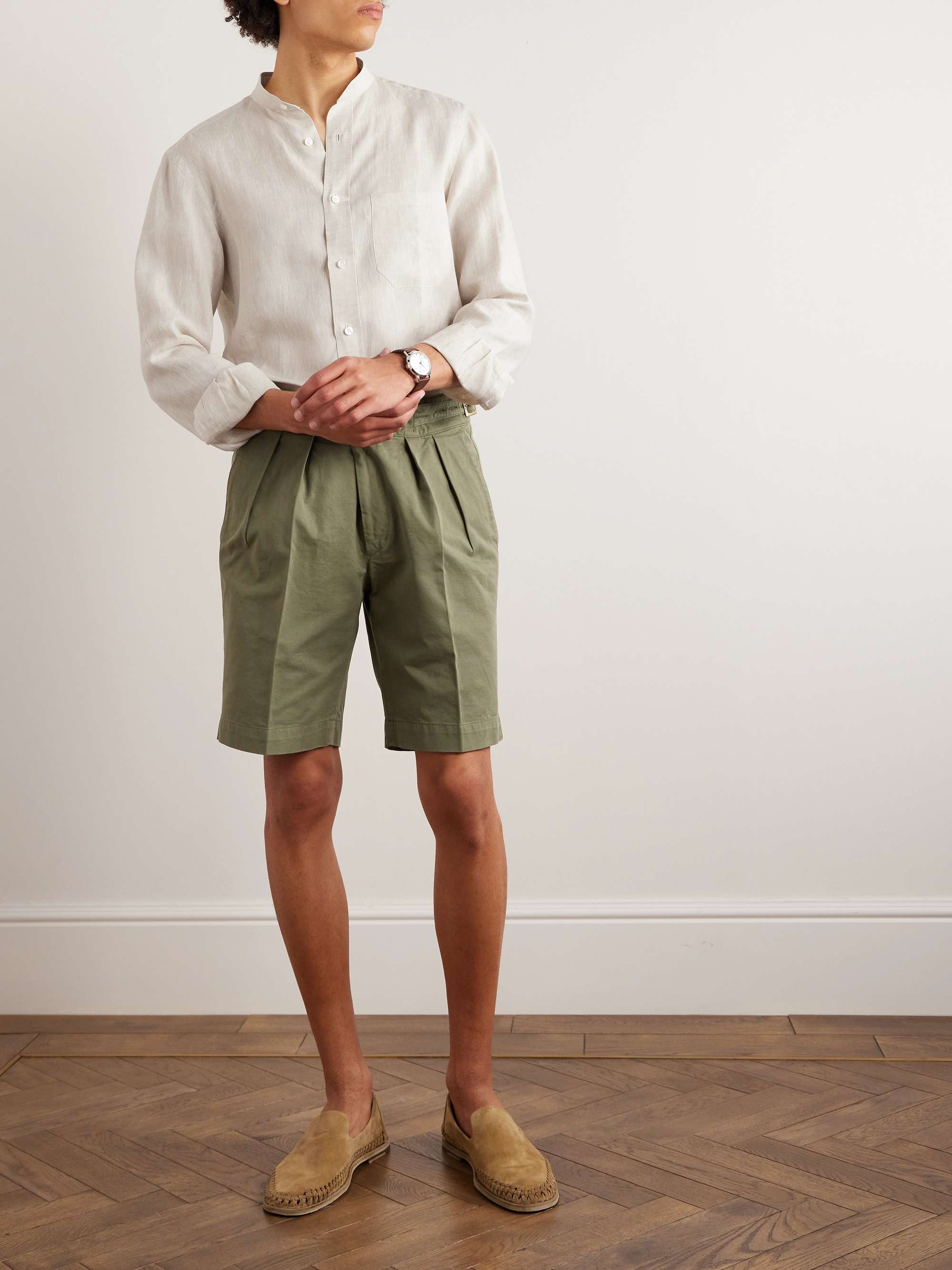 RUBINACCI Grandad-Collar Linen Shirt for Men | MR PORTER