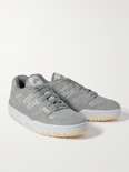 Gray 550 Leather-Trimmed Suede and Mesh Sneakers | NEW BALANCE | MR PORTER