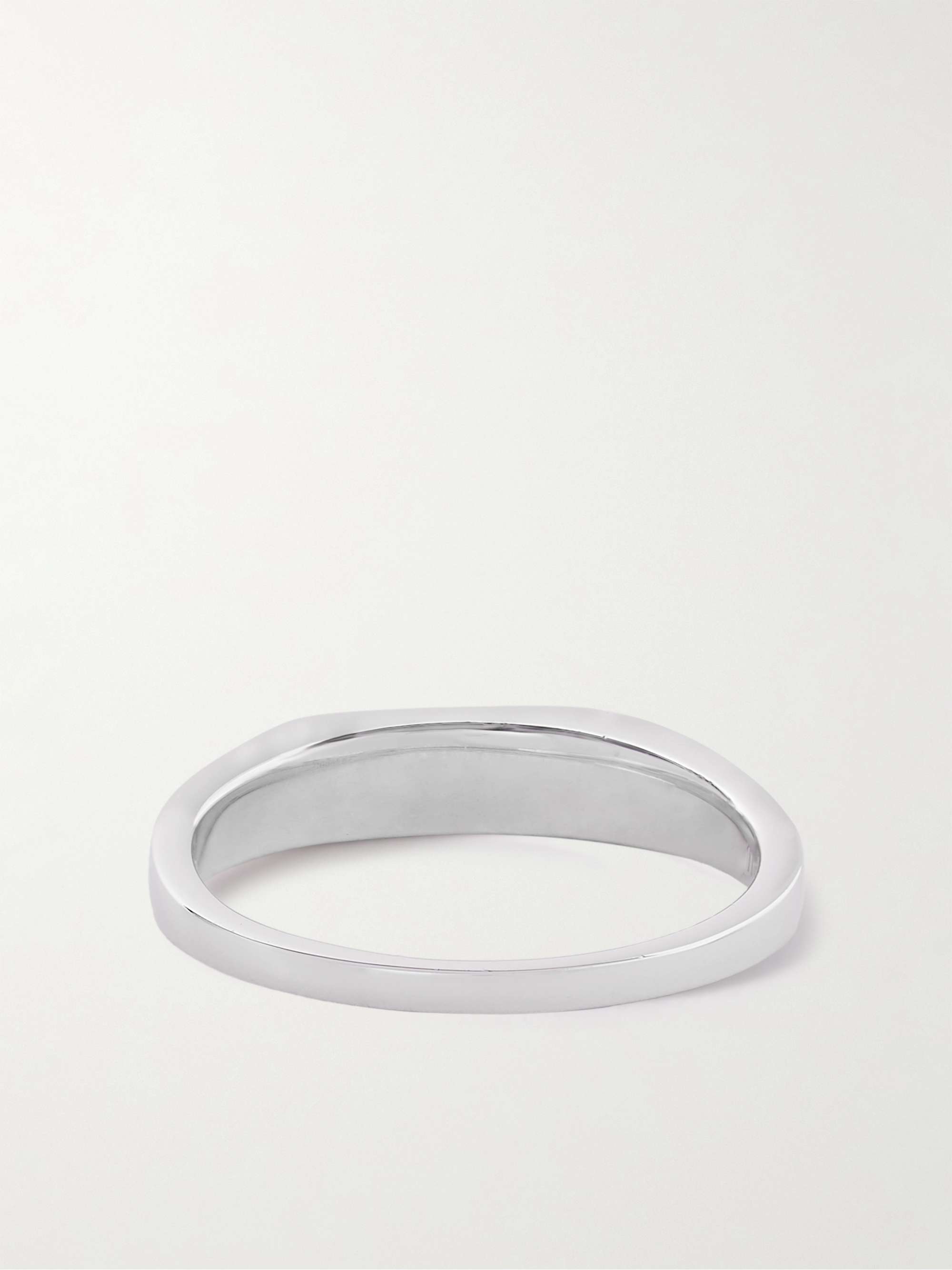 MIANSAI Valor Rhodium-Plater Silver Spinel Signet Ring for Men | MR PORTER